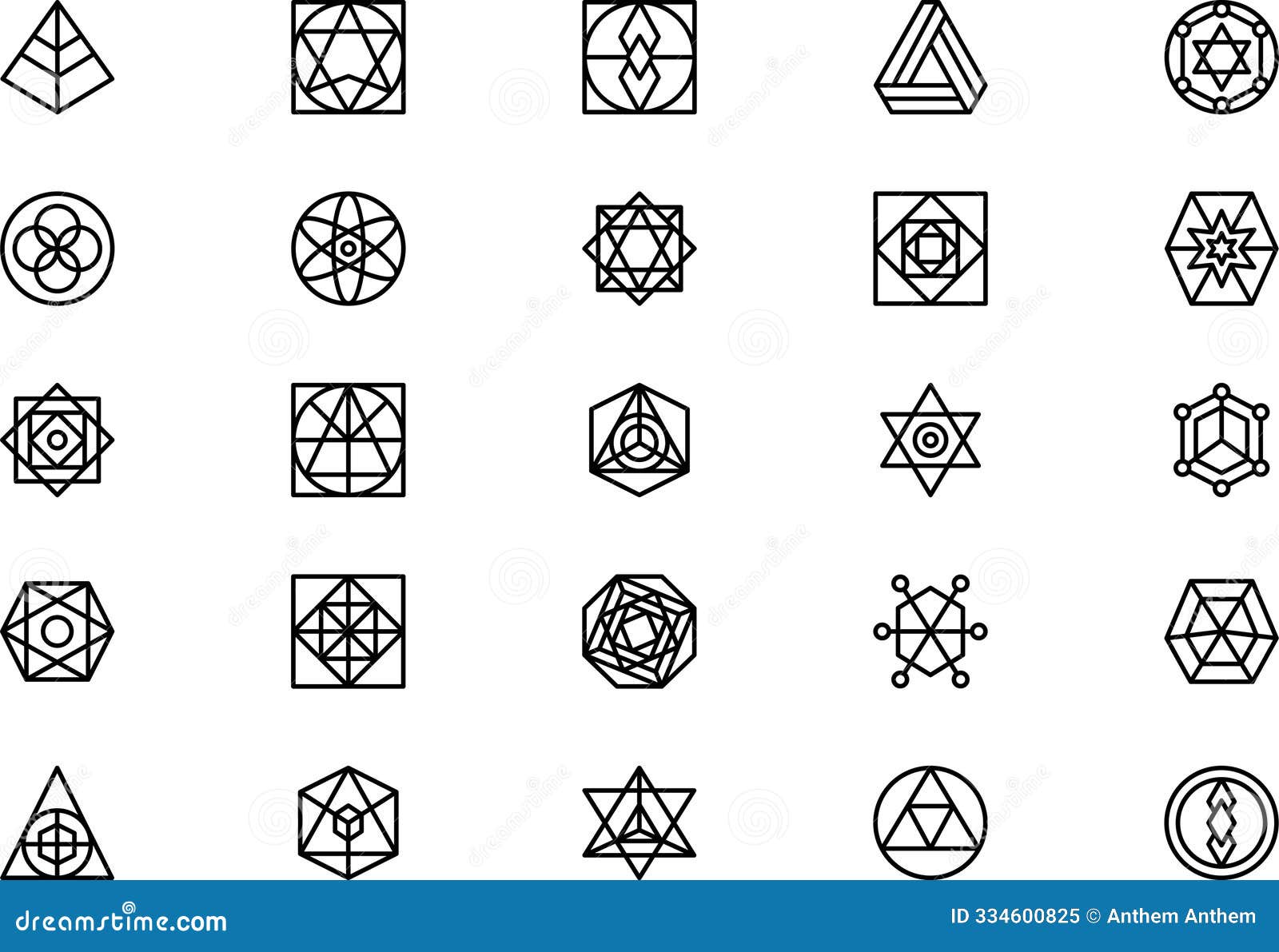 Sacred Geometry Icons Collection is a Vector Illustration with Editable ...