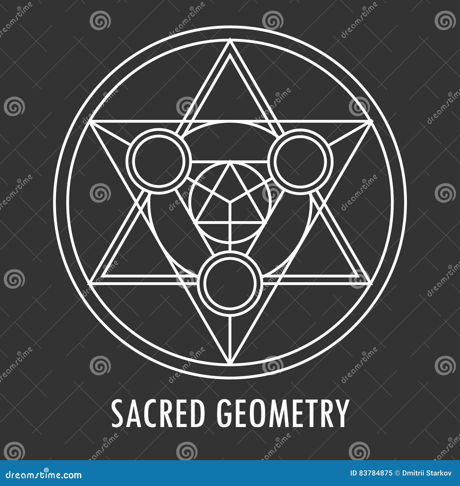 Sacred Geometry Linear Contour Elements Stock Vector - Illustration of ...