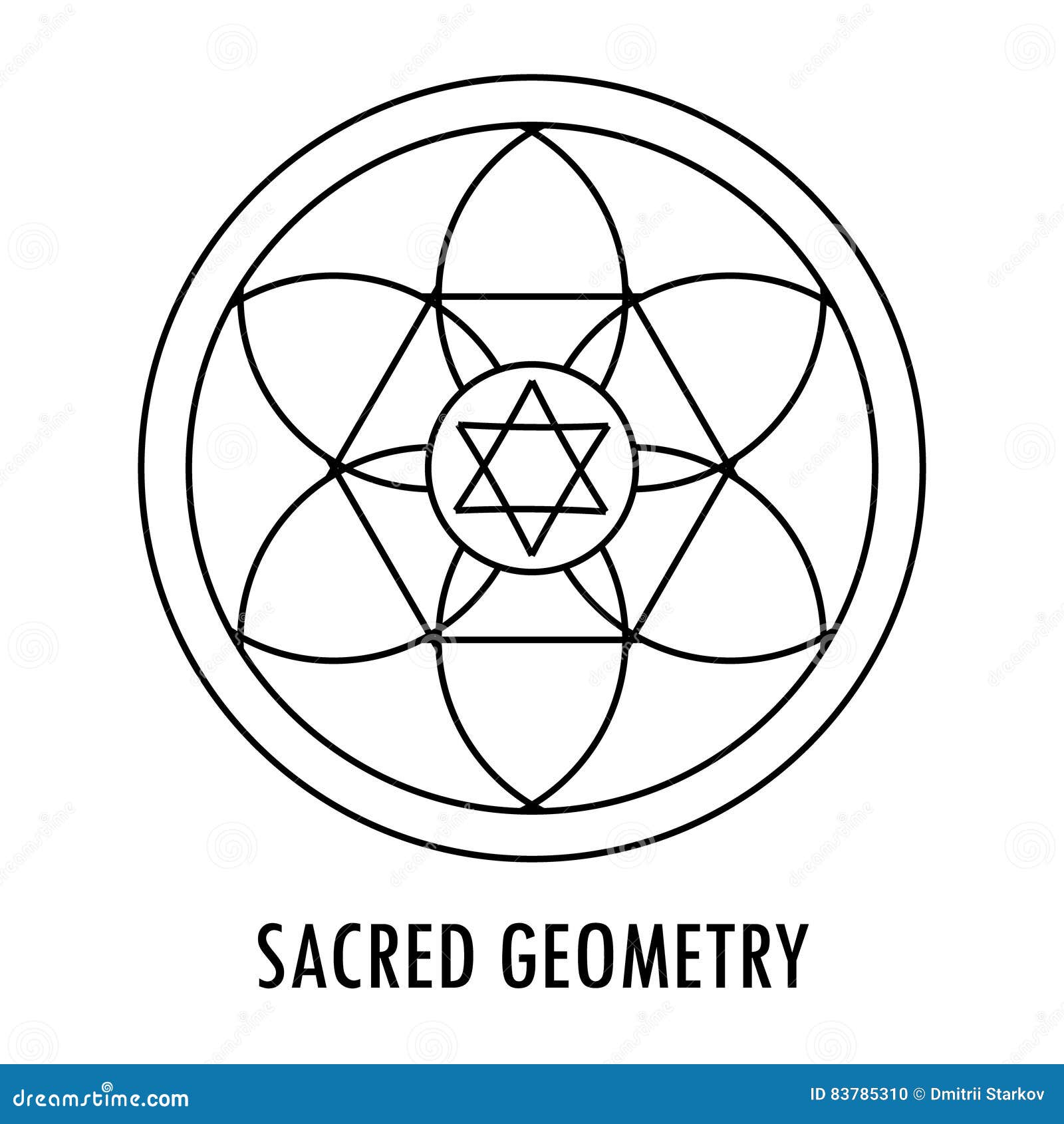 Sacred Geometry Linear Contour Elements Stock Vector - Illustration of ...