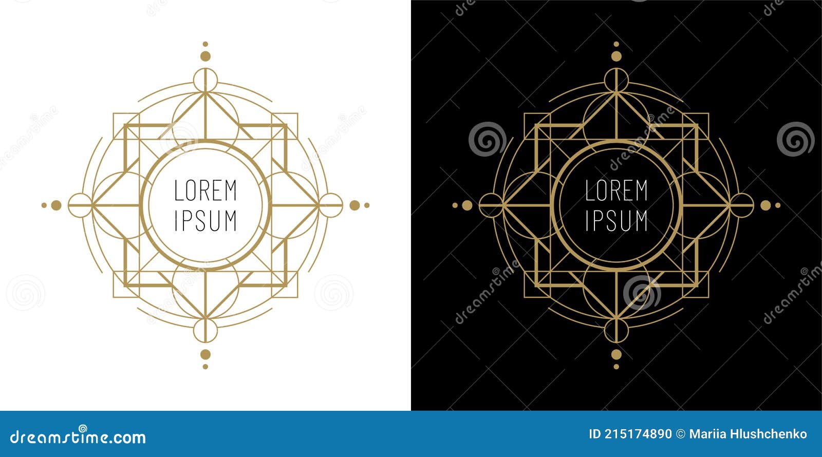 Sacred Geometry Logo, Geometric Emblem, Frame Stock Vector ...