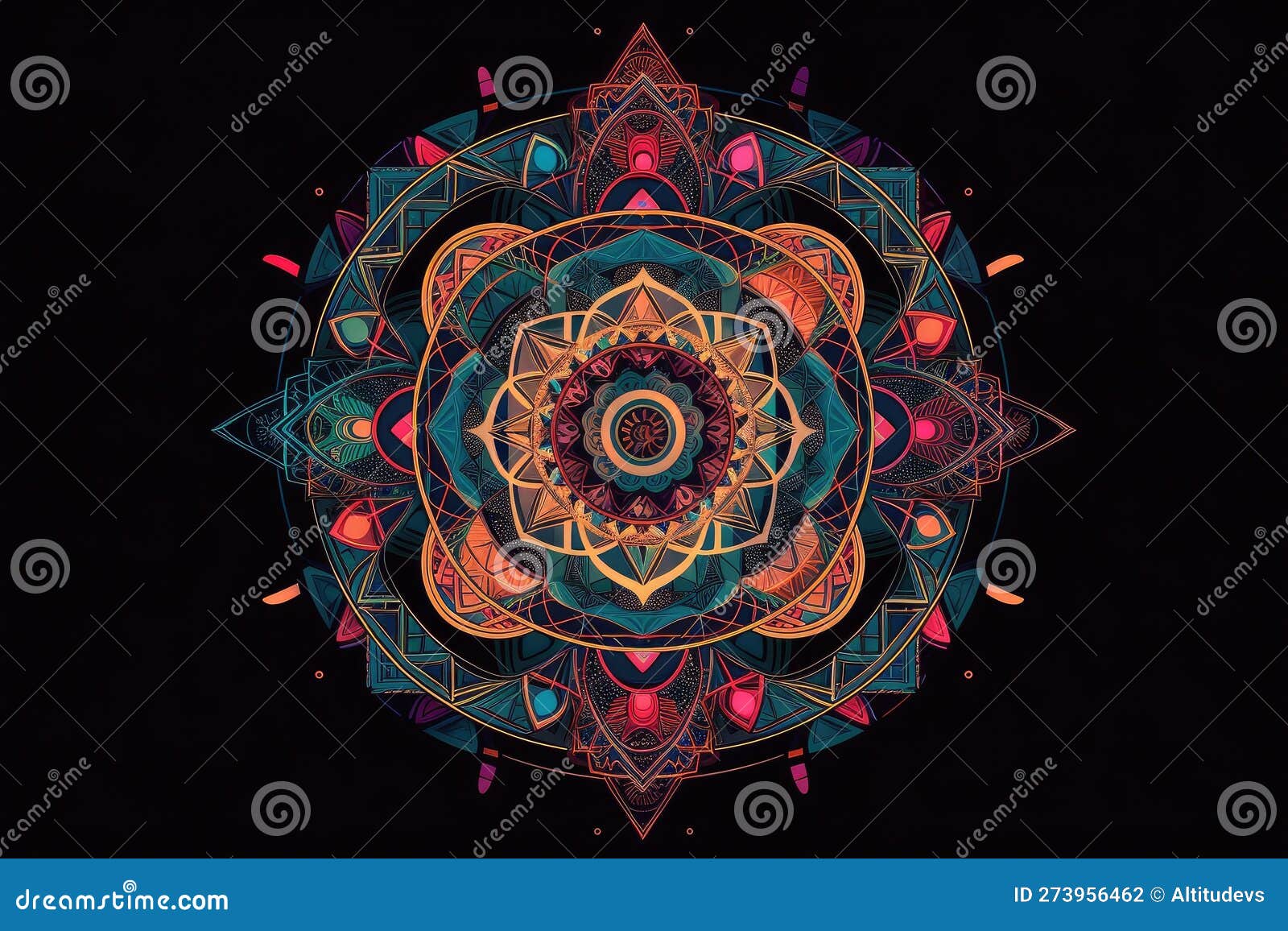 Sacred Geometry Mandala with Intricate and Colorful Geometric Patterns ...