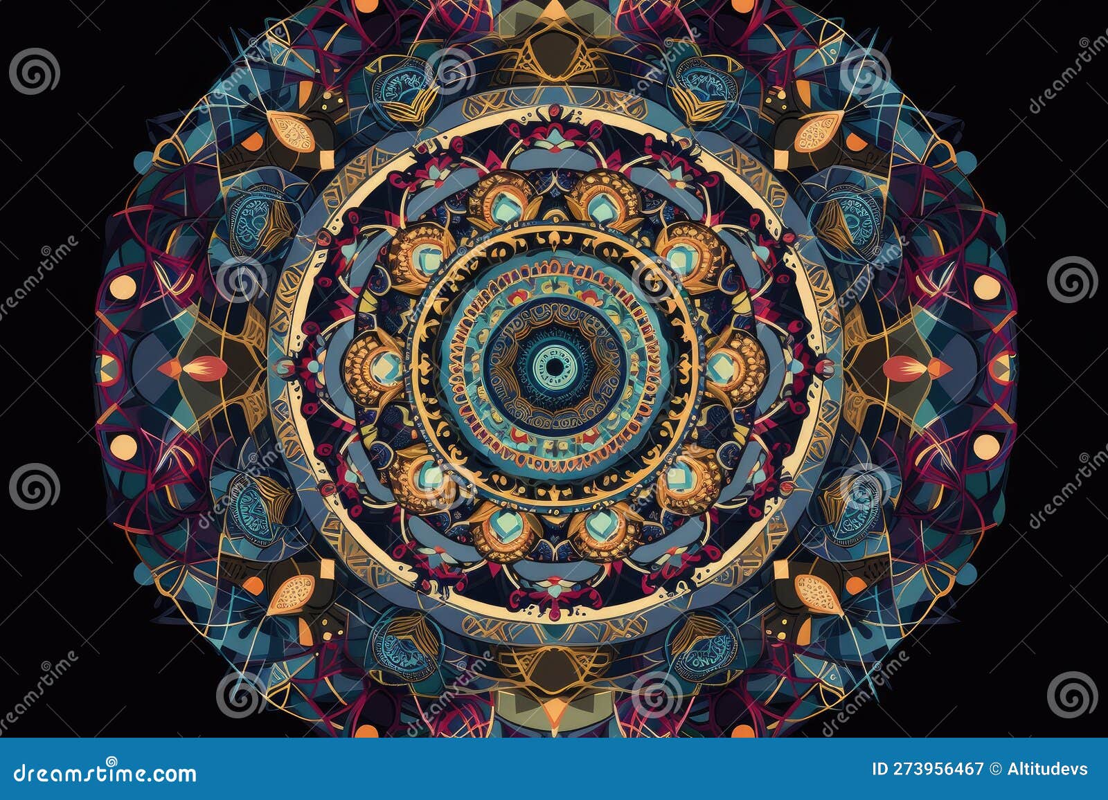 Sacred Geometry Mandala with Intricate and Colorful Geometric Patterns ...
