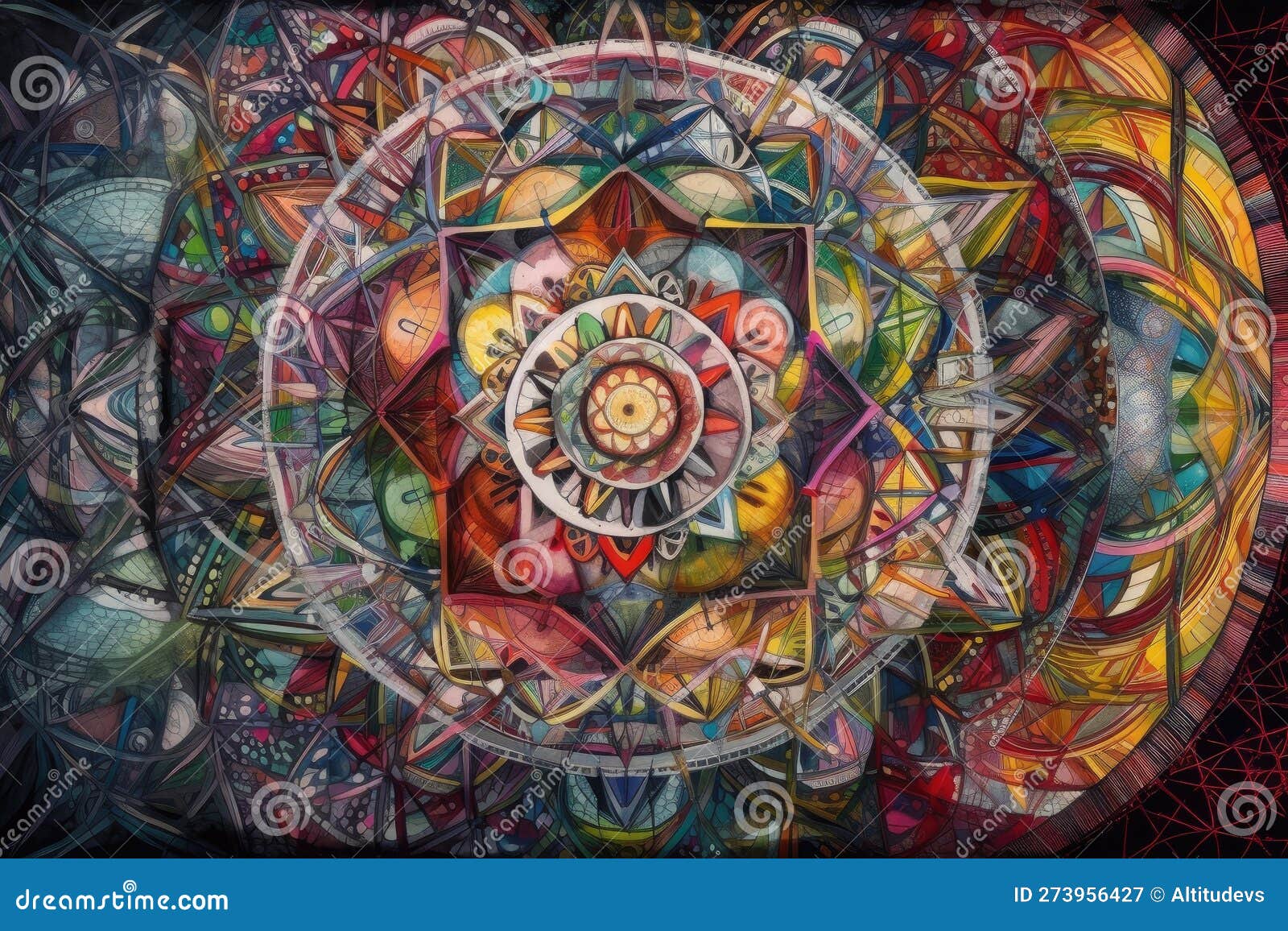 Sacred Geometry Mandala, with Intricate Patterns and Shapes, Created ...