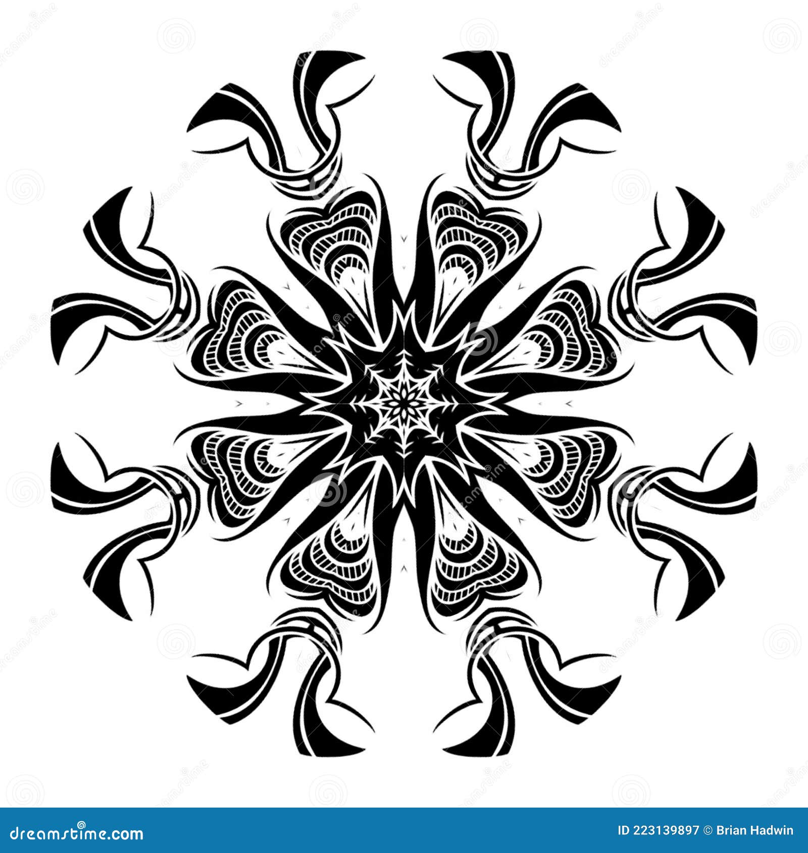 Sacred Geometry Mandala Line Drawing Stock Illustration - Illustration ...