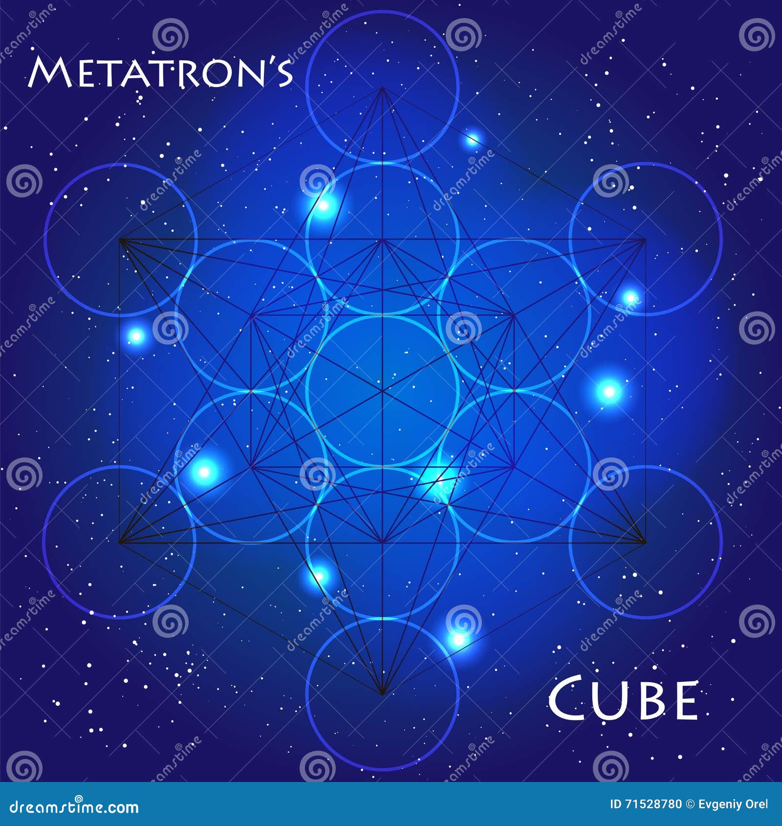 Sacred Geometry. Metatron S Cube Illustration. Stock Vector ...