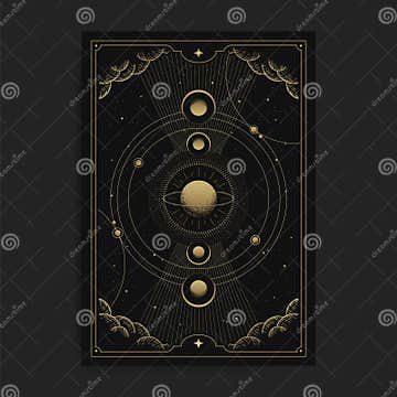 Sacred Geometry of the Moon and Planets and Their Orbits Stock Vector ...
