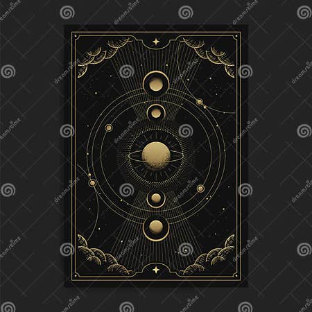 Sacred Geometry of the Moon and Planets and Their Orbits Stock Vector ...