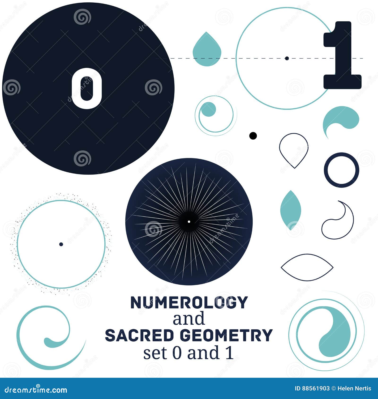 Sacred Geometry and Numerology Symbols Vector Illustration. Stock ...