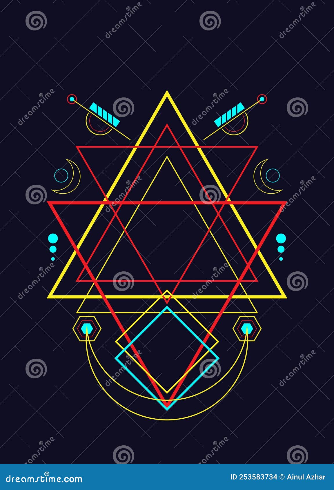 Sacred Geometry Ornament Vector Design Elements for Background Stock ...