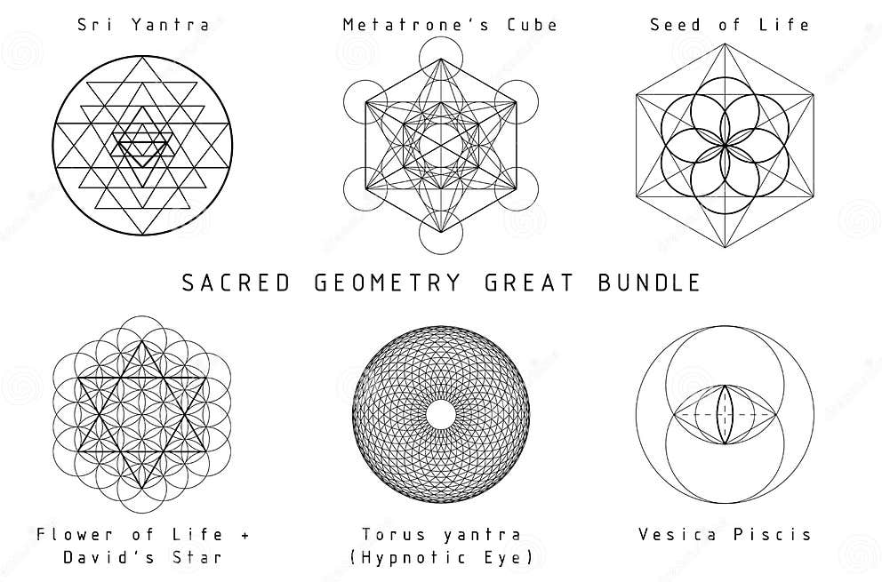 Sacred Geometry Set stock vector. Illustration of ethnic - 65660849