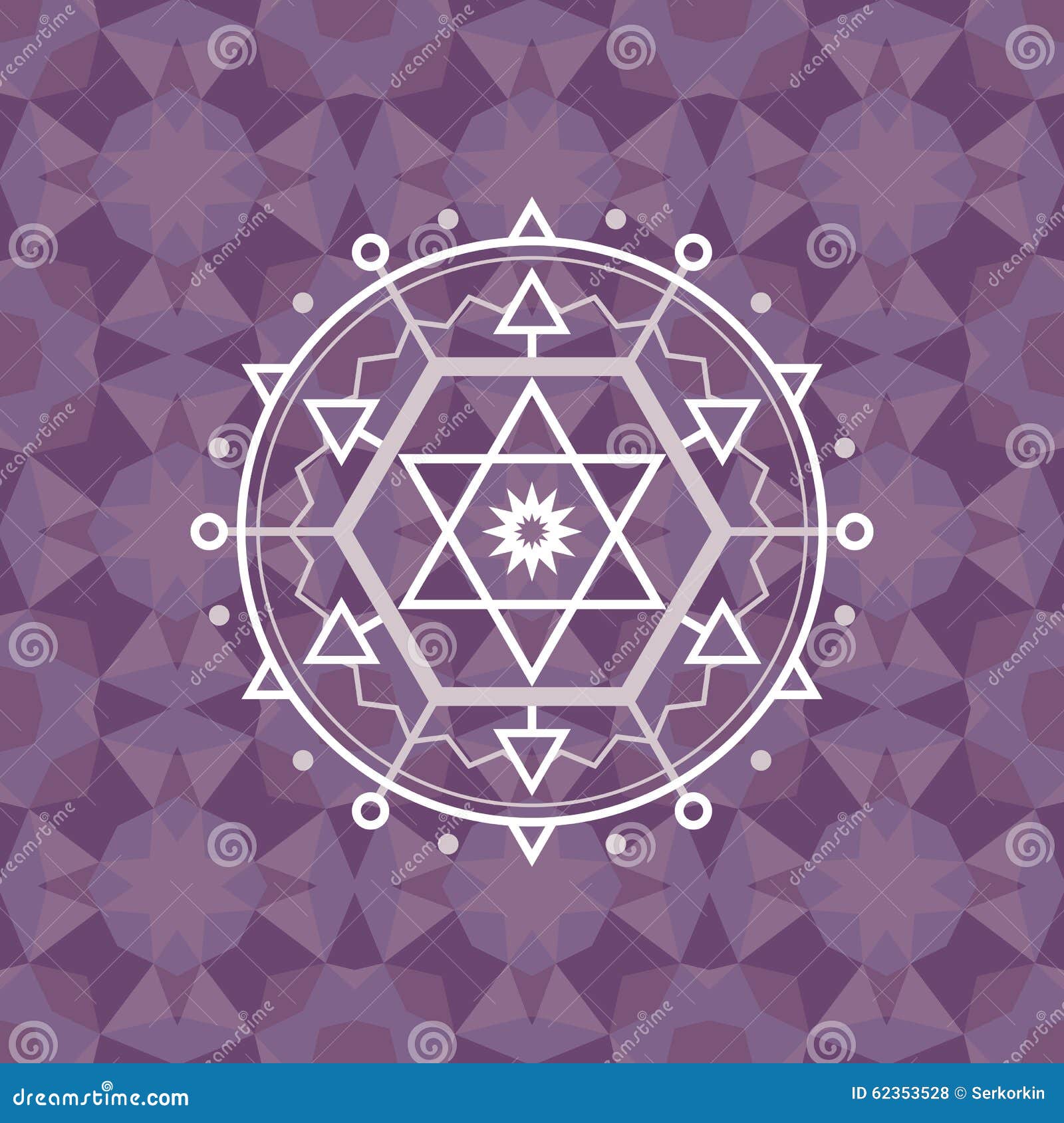 Sacred Geometry Sign on Geometric Abstract Background. Abstract Vector ...
