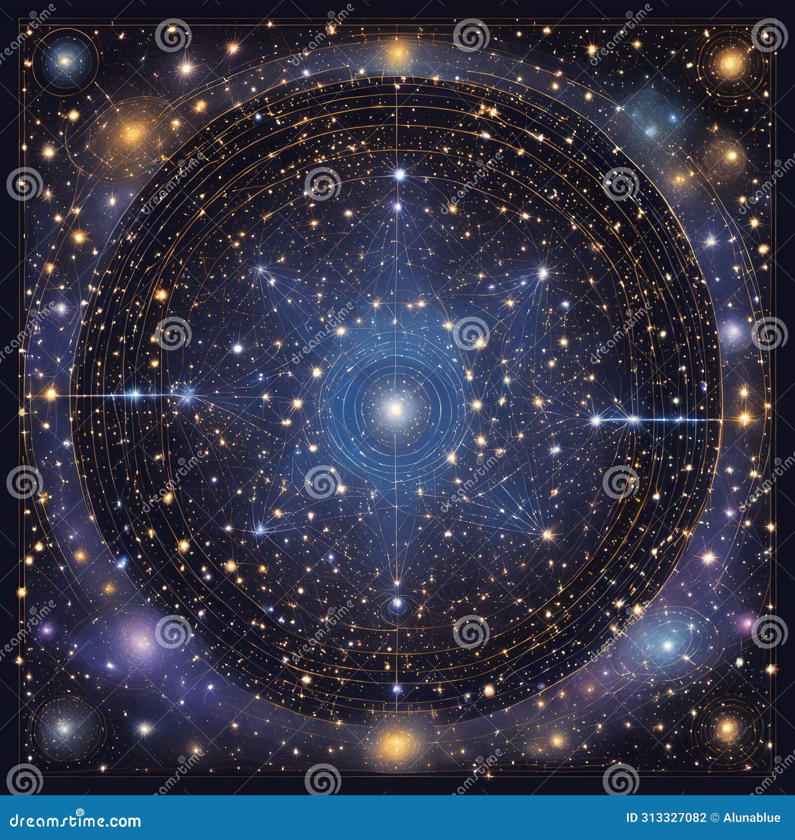 A Sacred Geometry Star Map. Stock Illustration - Illustration of ...