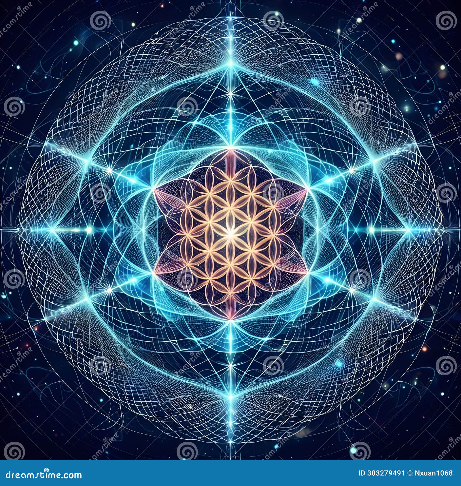 Sacred Geometry Symbolizing Spiritual Interconnectedness Stock ...