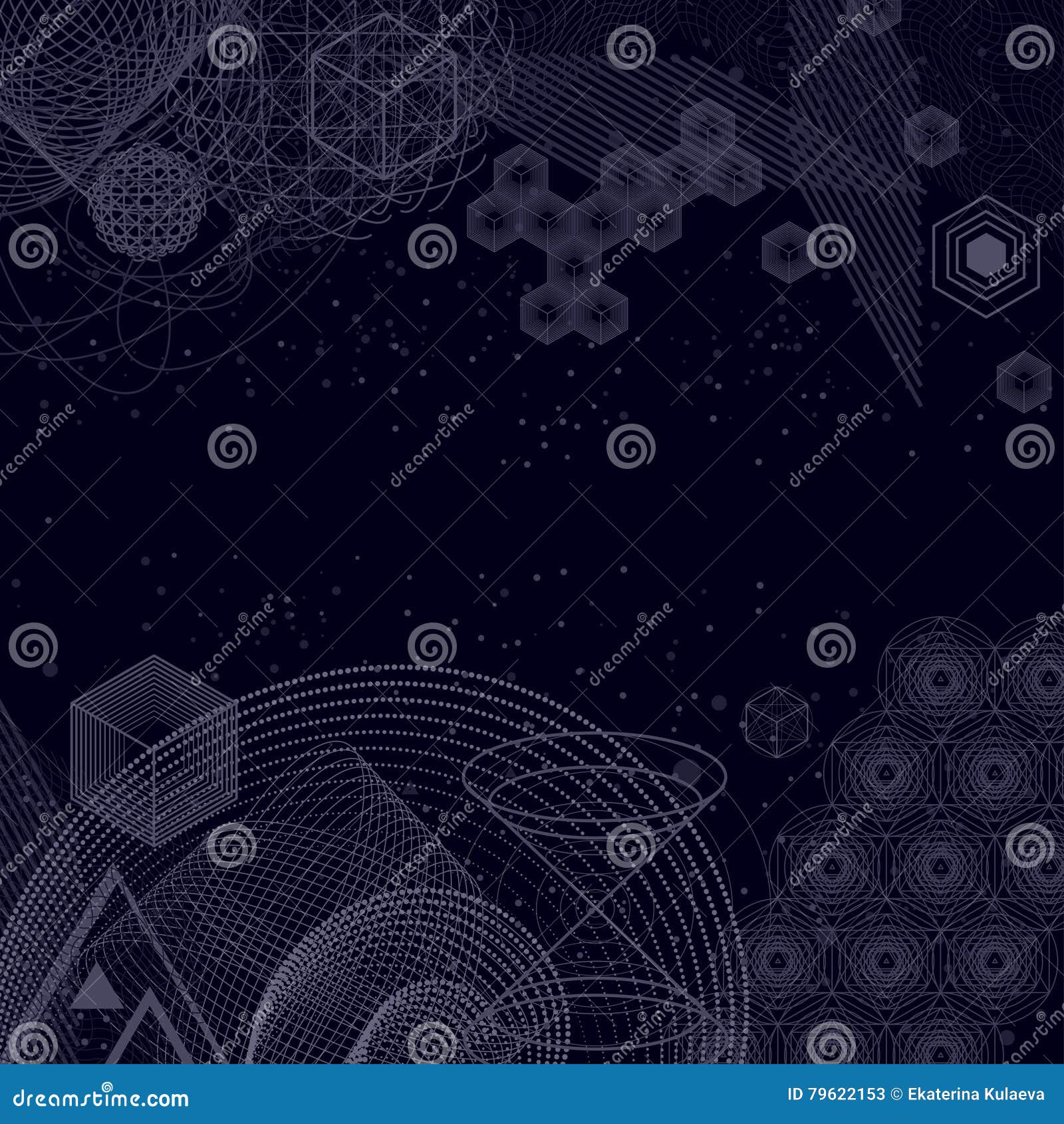 Sacred Geometry Symbols and Elements Background Stock Vector ...