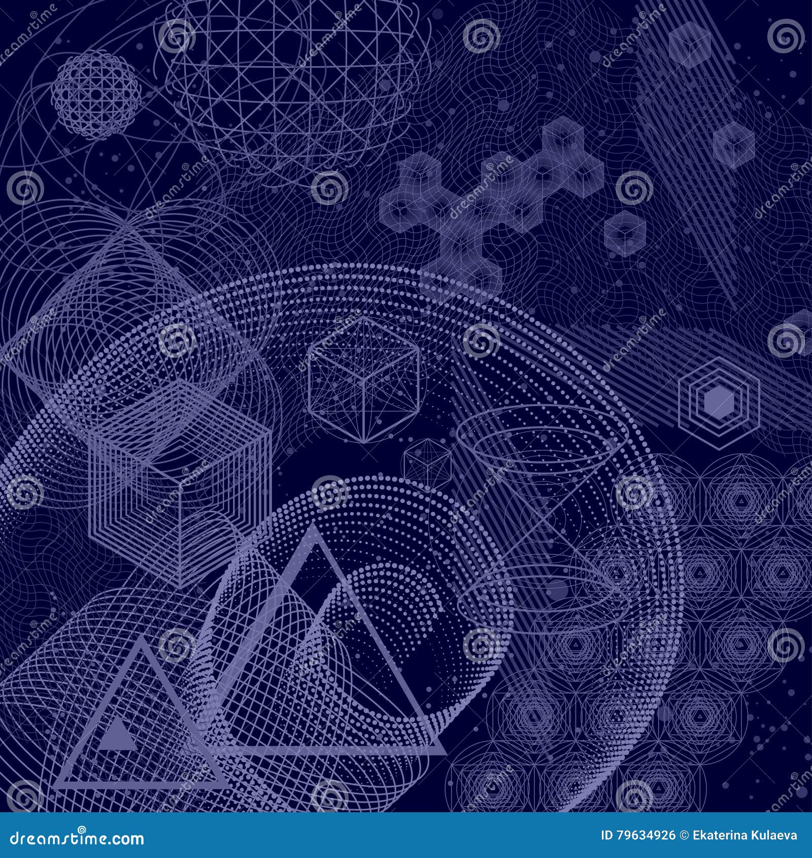 Sacred Geometry Symbols and Elements Background Stock Vector ...