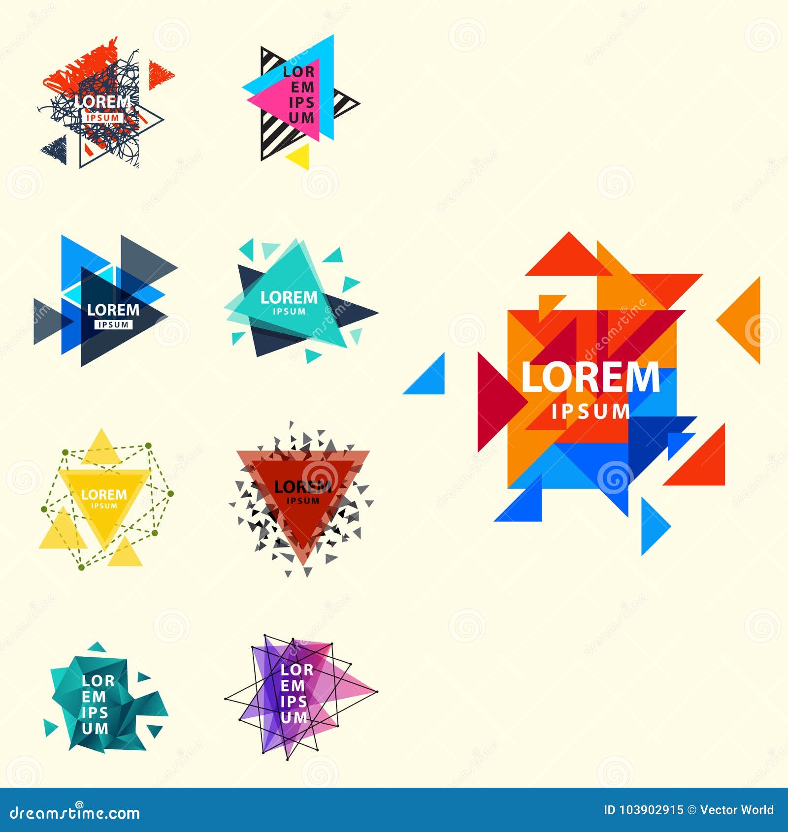 Sacred Geometry Triangle Abstract Logo Figures Elements Mystic Polygon ...