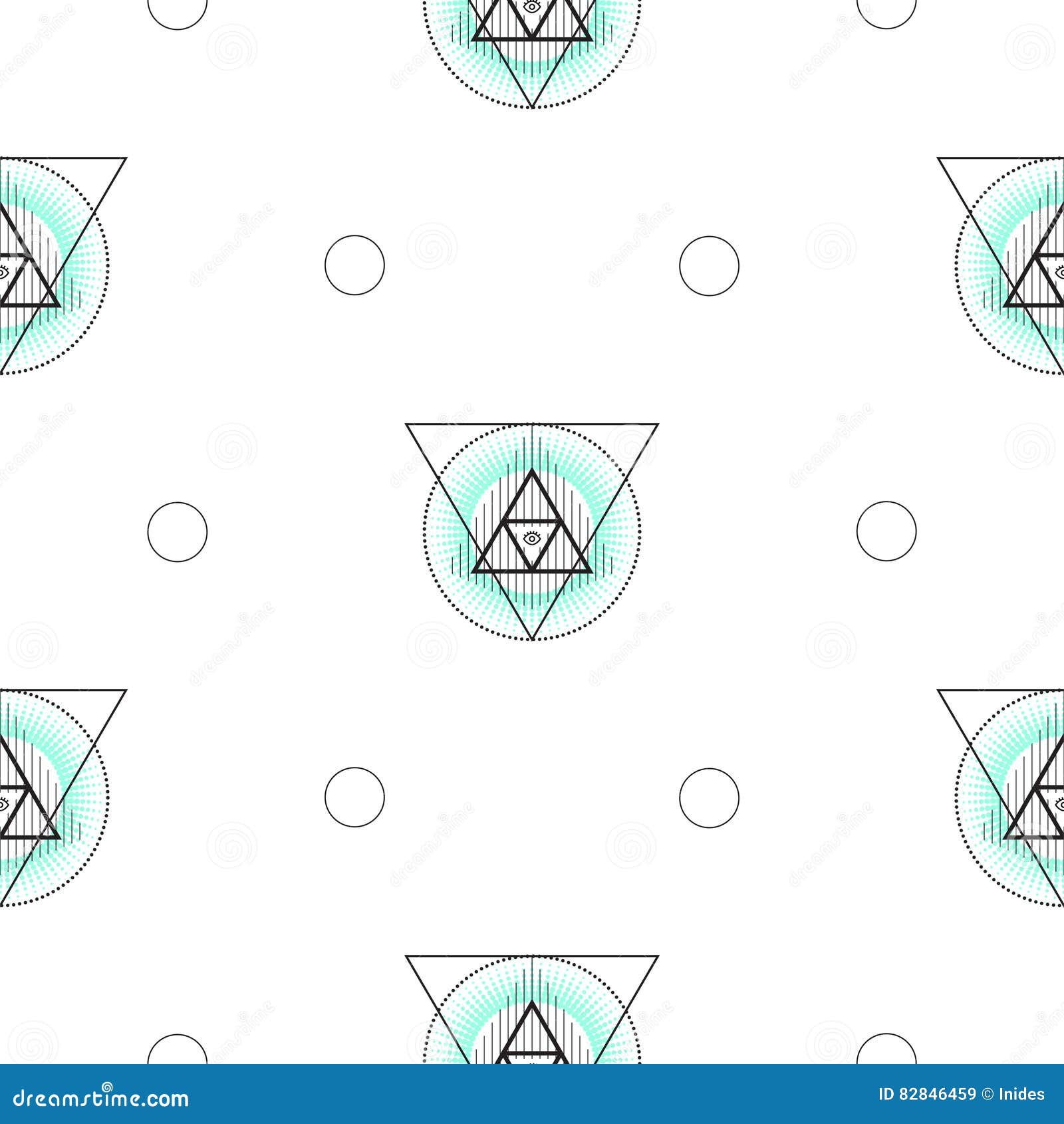 Sacred Geometry Triangle Shapes Seamless Vector Pattern. Stock Vector ...