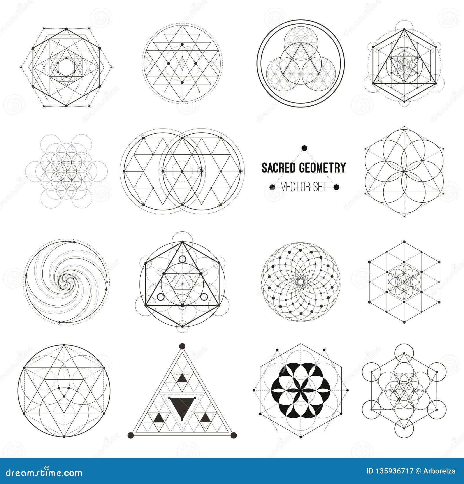 Vector Set Of Sacred Geometry Symbols | CartoonDealer.com #135936717