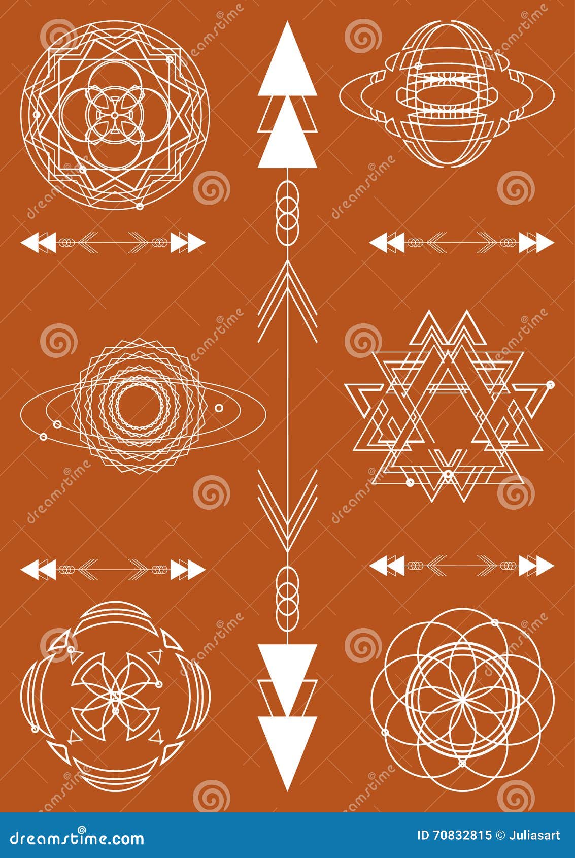 Sacred Geometry Vector Graphic Design Elements Set 70832815