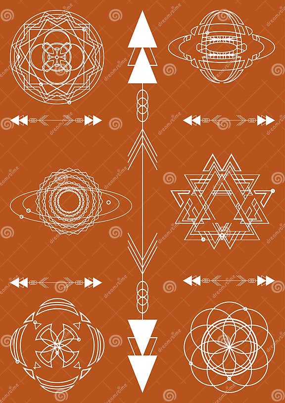 Sacred Geometry, Vector Graphic Design Elements. Set Stock Vector ...