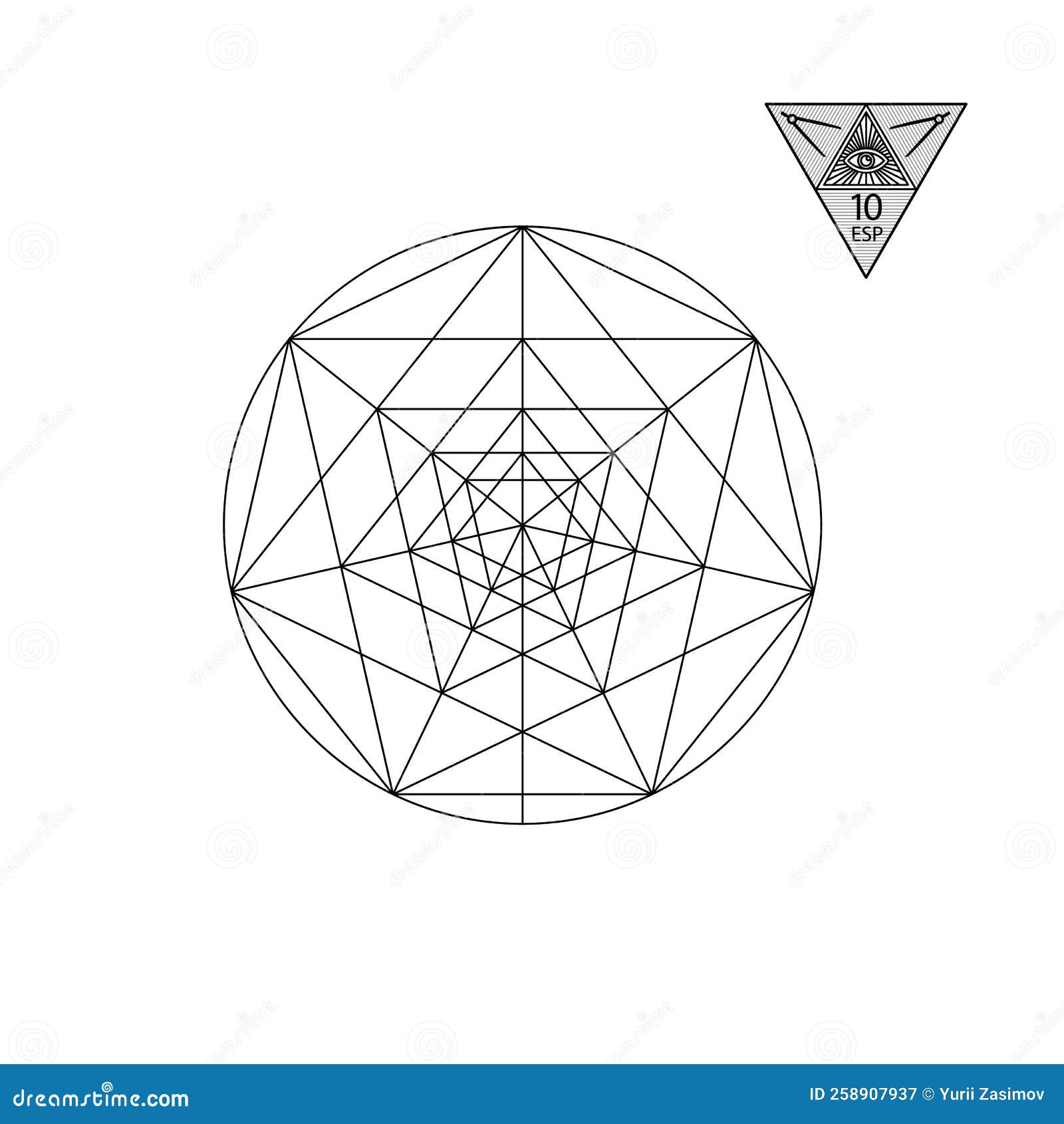 Sacred Geometry. Vector Illustration Isolated on White. Sacred Geometry ...