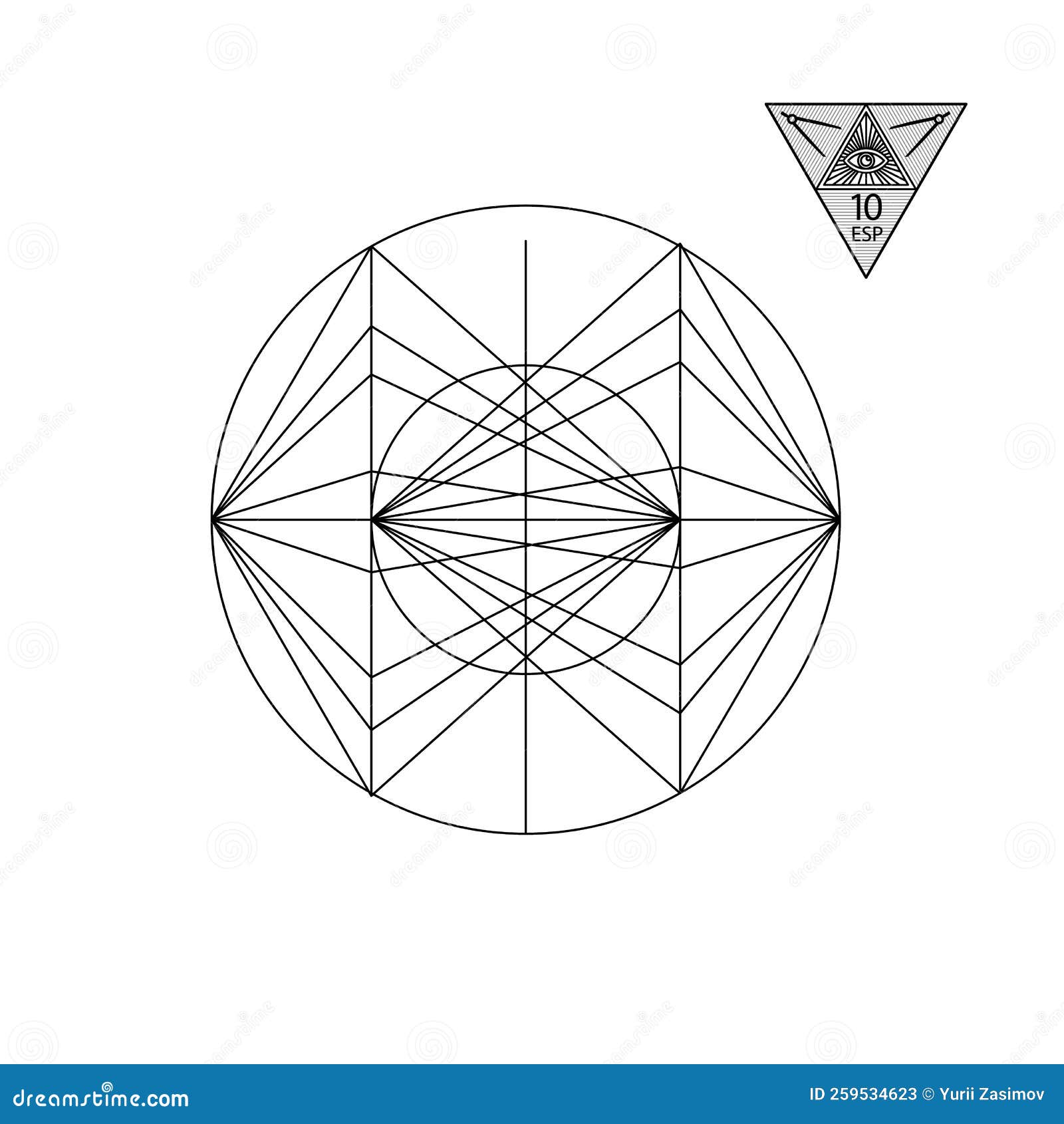 Sacred Geometry. Vector Illustration Isolated on White. Sacred Geometry ...