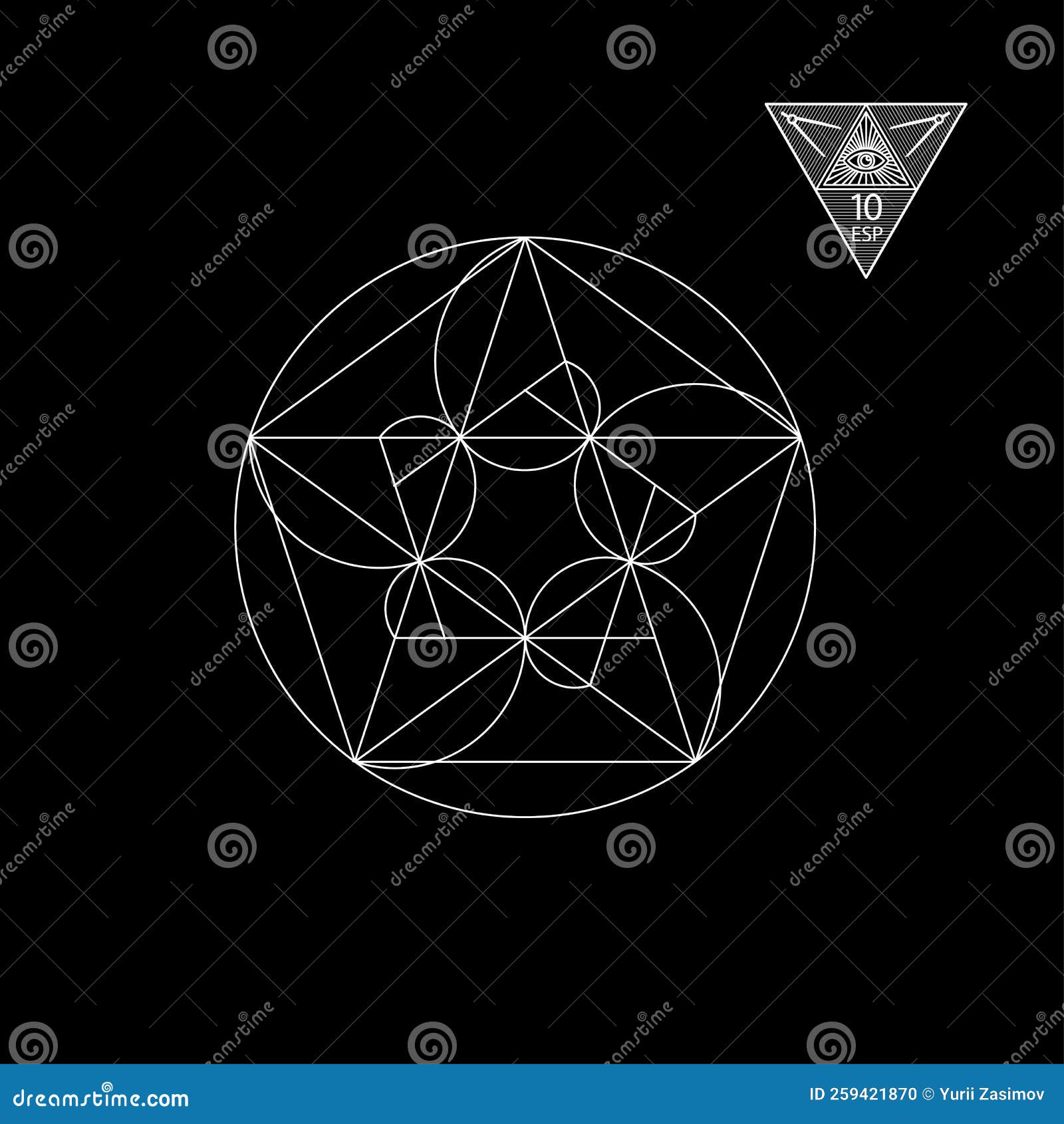 Sacred Geometry. Vector Illustration Isolated on White. Sacred Geometry ...