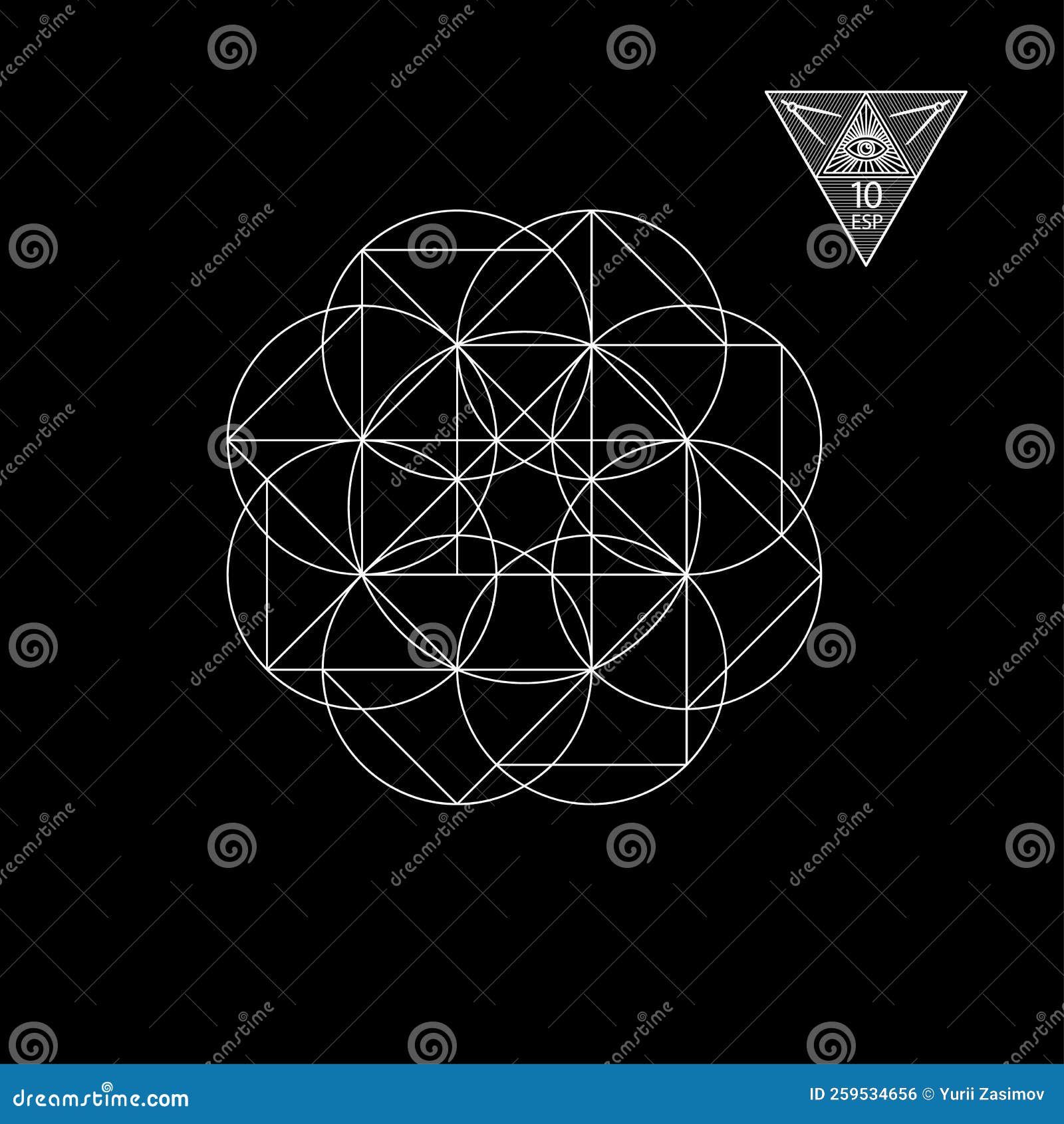 Sacred Geometry. Vector Illustration Isolated on White. Sacred Geometry ...