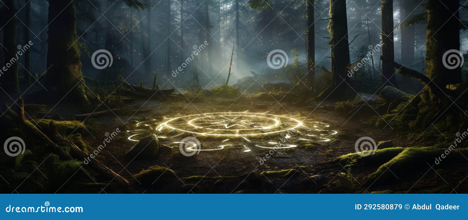 A Sacred, Glowing Rune Circle Stock Illustration - Illustration of ...