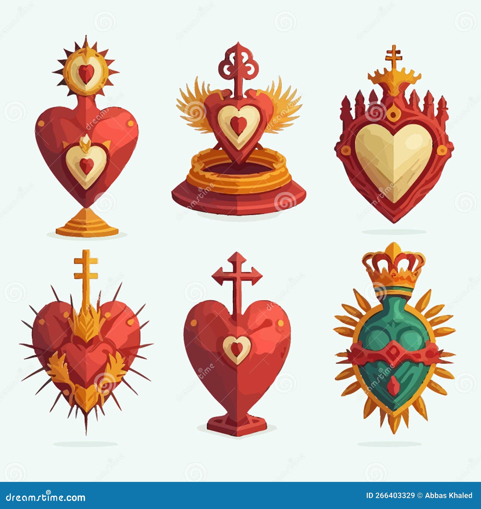Sacred Heart Collection Concept Stock Vector - Illustration of heart ...