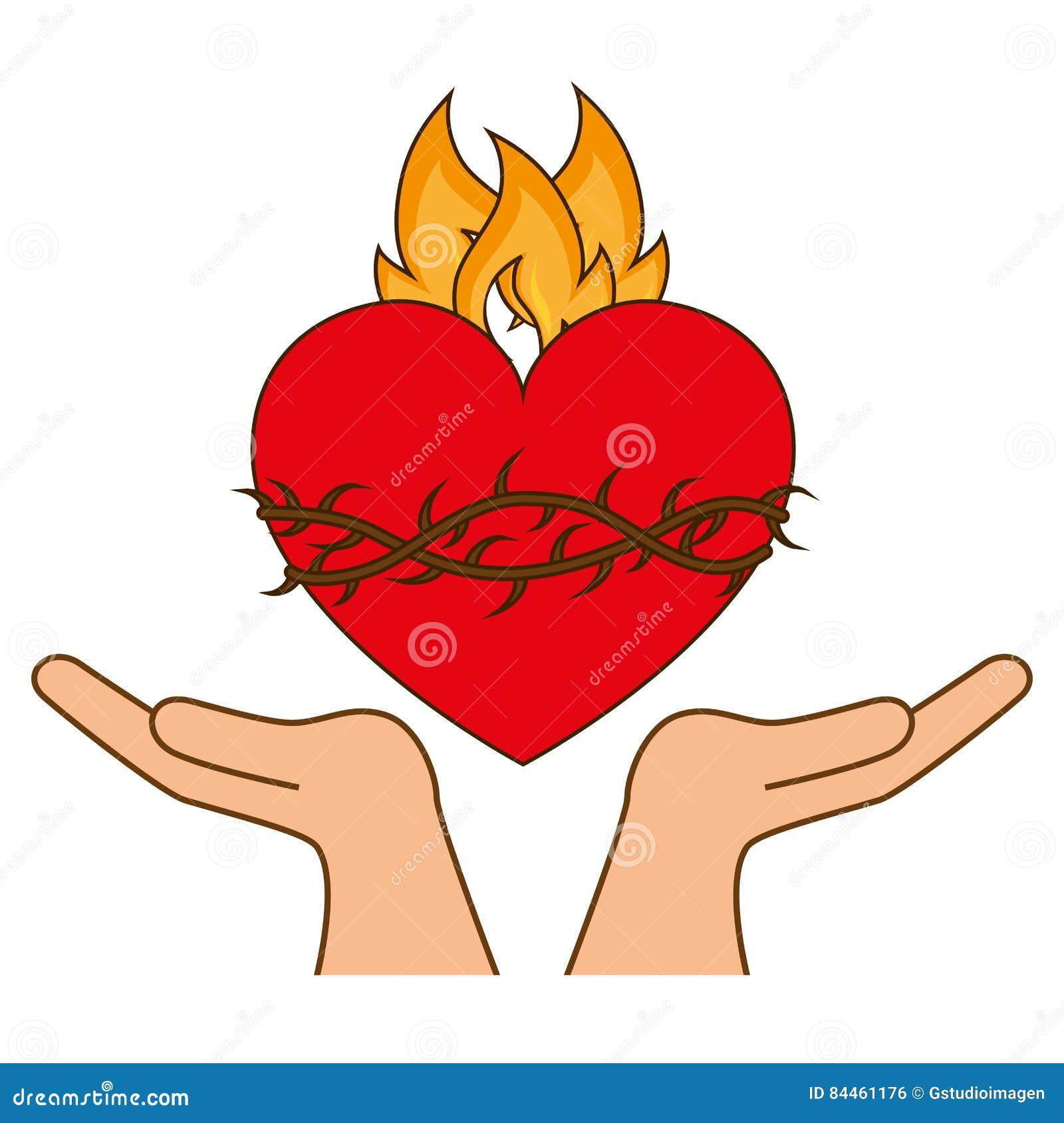 Sacred Heart of Jesus stock illustration. Illustration of christianity ...