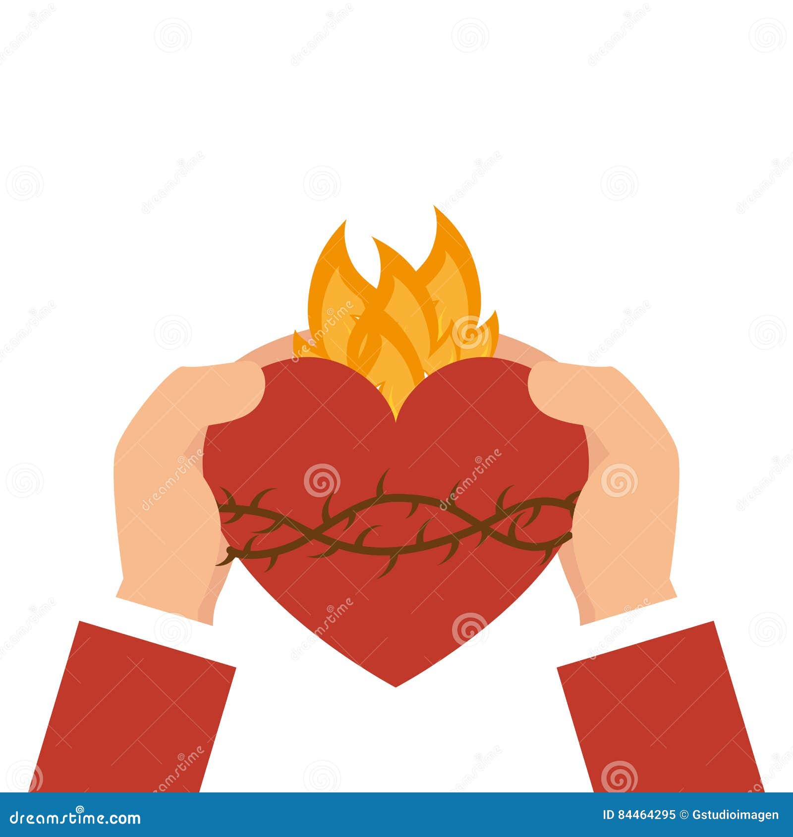 Sacred Heart of Jesus stock illustration. Illustration of love - 84464295