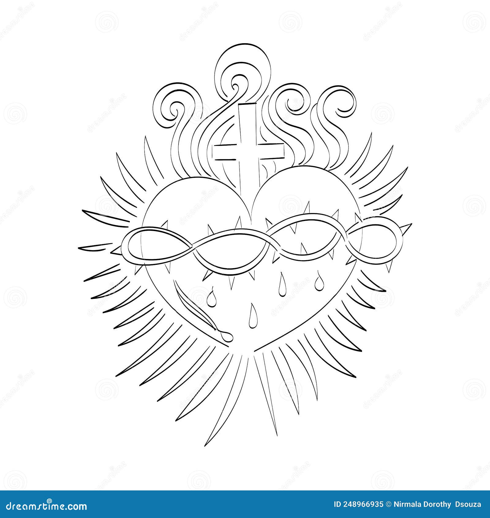 Sacred Heart Jesus Vector Illustration Drawing Stock Vector ... Sacred Heart Jesus Vector Illustration Drawing Stock Vector ...