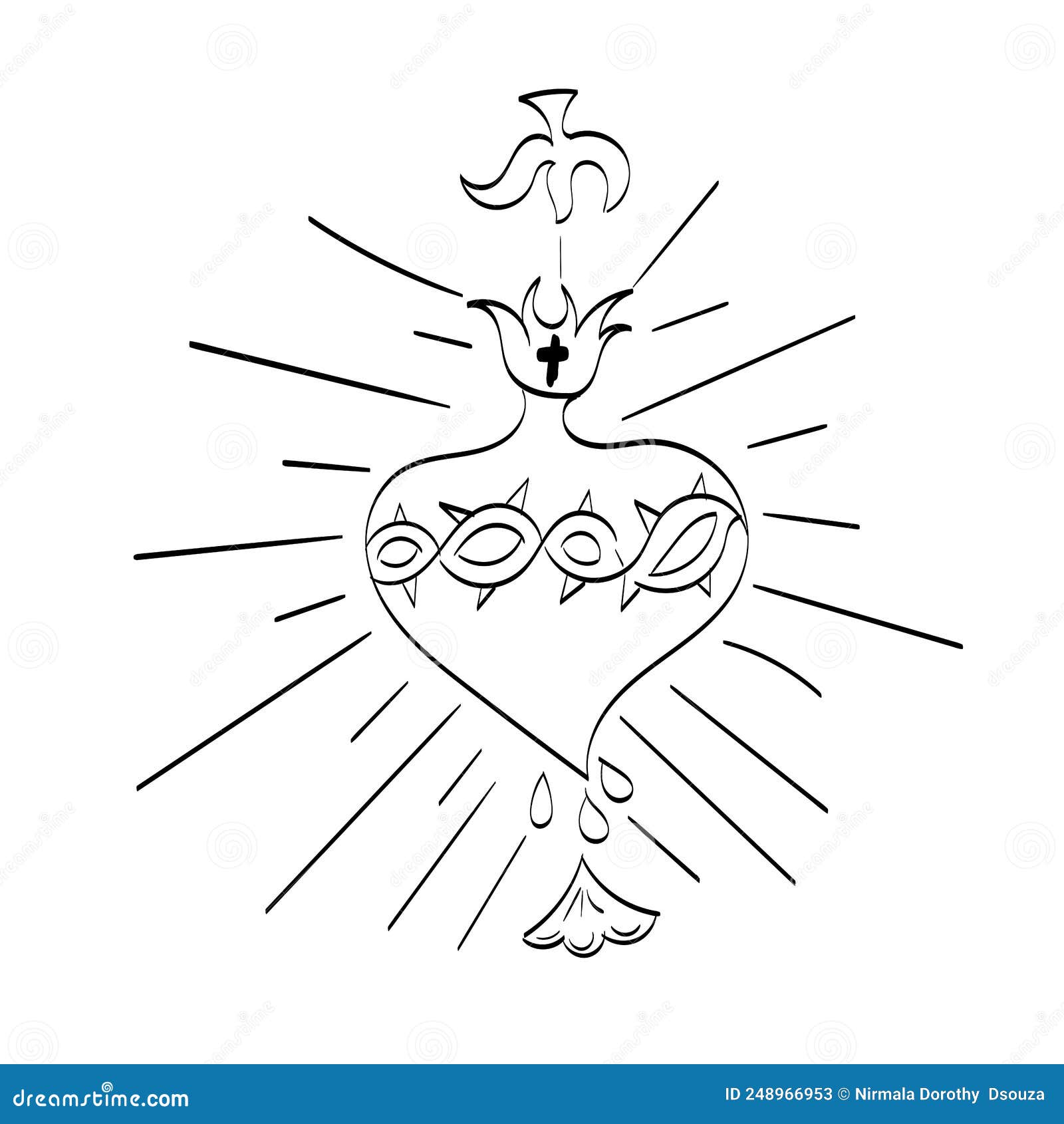 Sacred Heart Jesus Vector Illustration Drawing Stock Vector ... Sacred Heart Jesus Vector Illustration Drawing Stock Vector ...