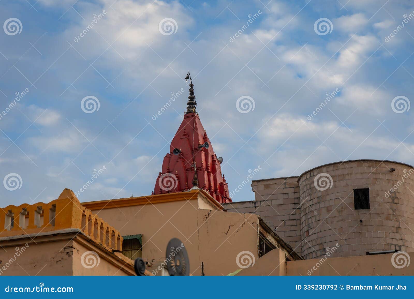 Sacred Hindu Temple with Its Vibrant Architecture and Dramatic Sky at ...