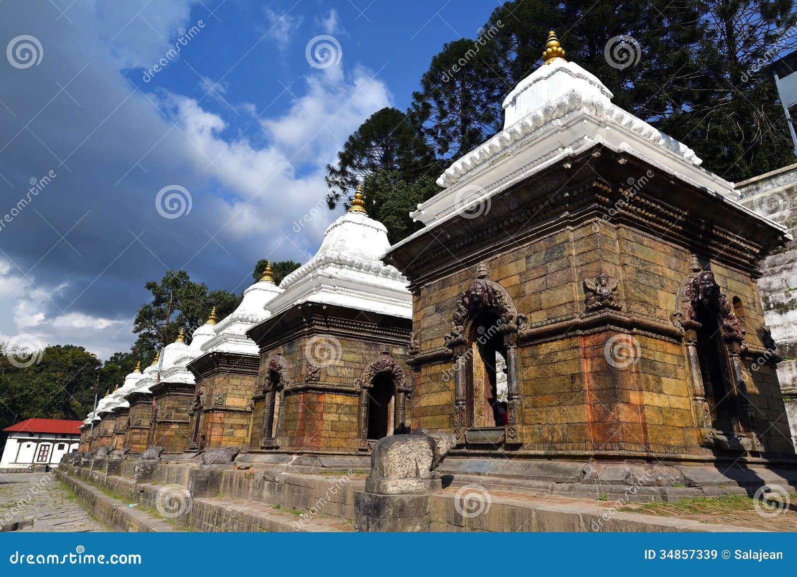 Sacred Hindu Temples in Pashupatinath, Nepal Stock Image - Image of ...