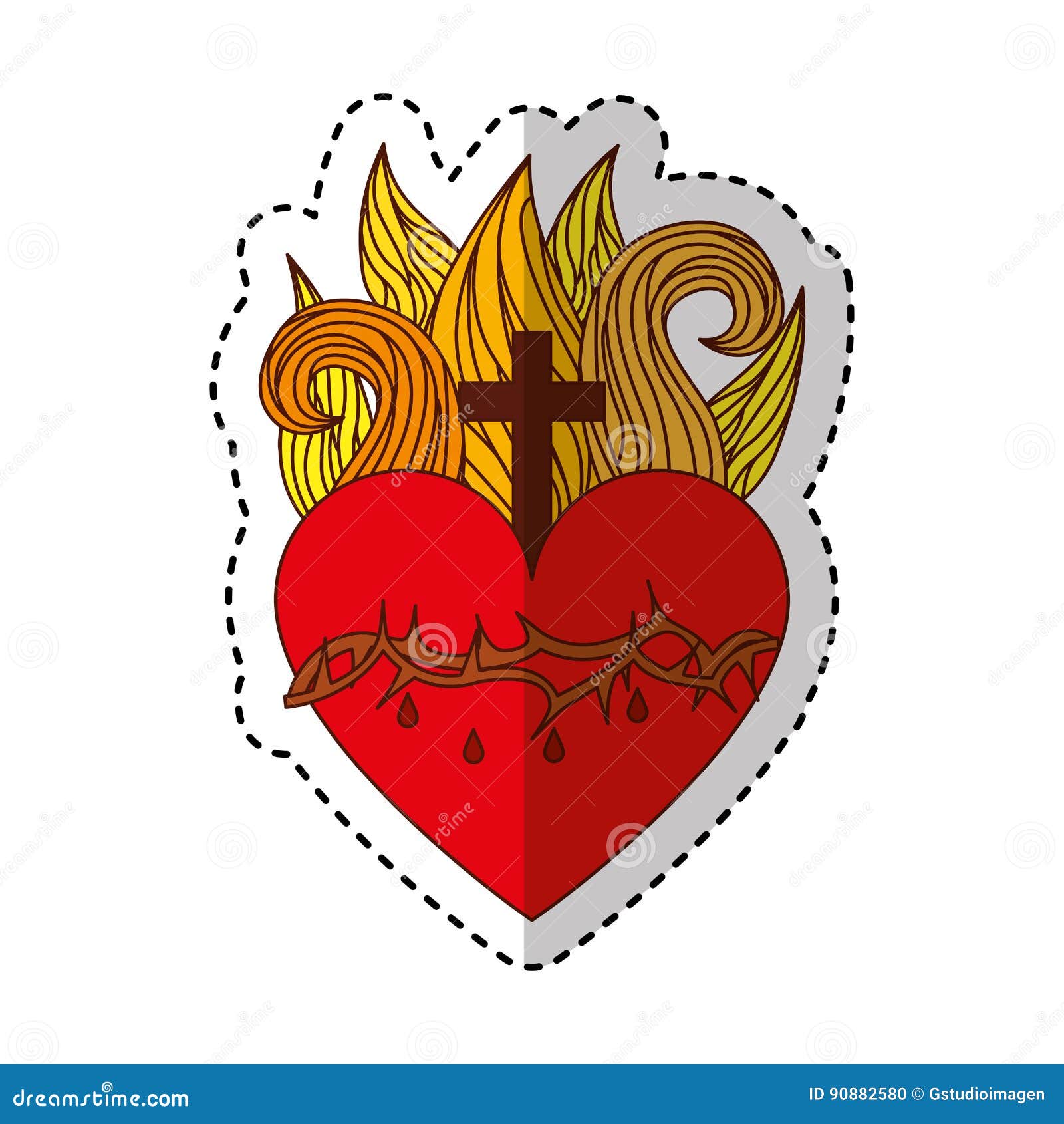Sacred jesus heart icon stock vector. Illustration of ancient - 90882580