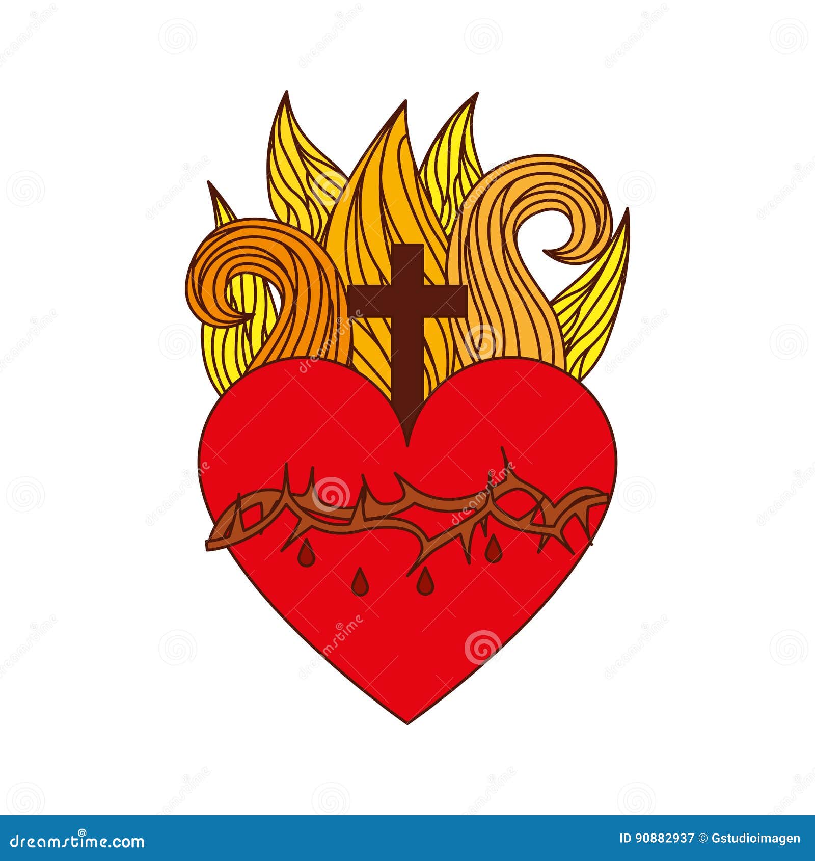 Sacred jesus heart icon stock vector. Illustration of celebration ...