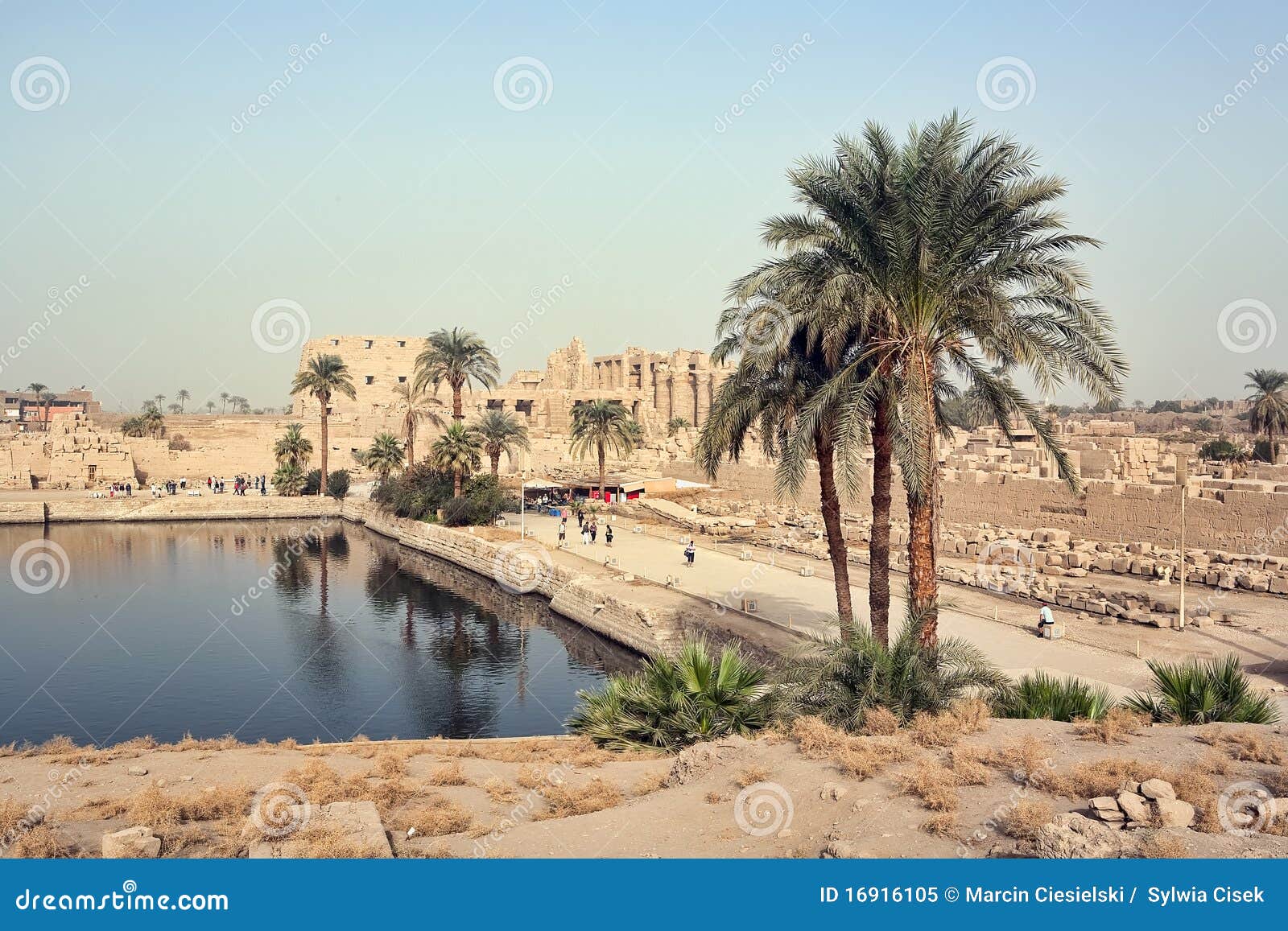 Sacred lake in Karnak stock image. Image of crane, exotic - 16916105