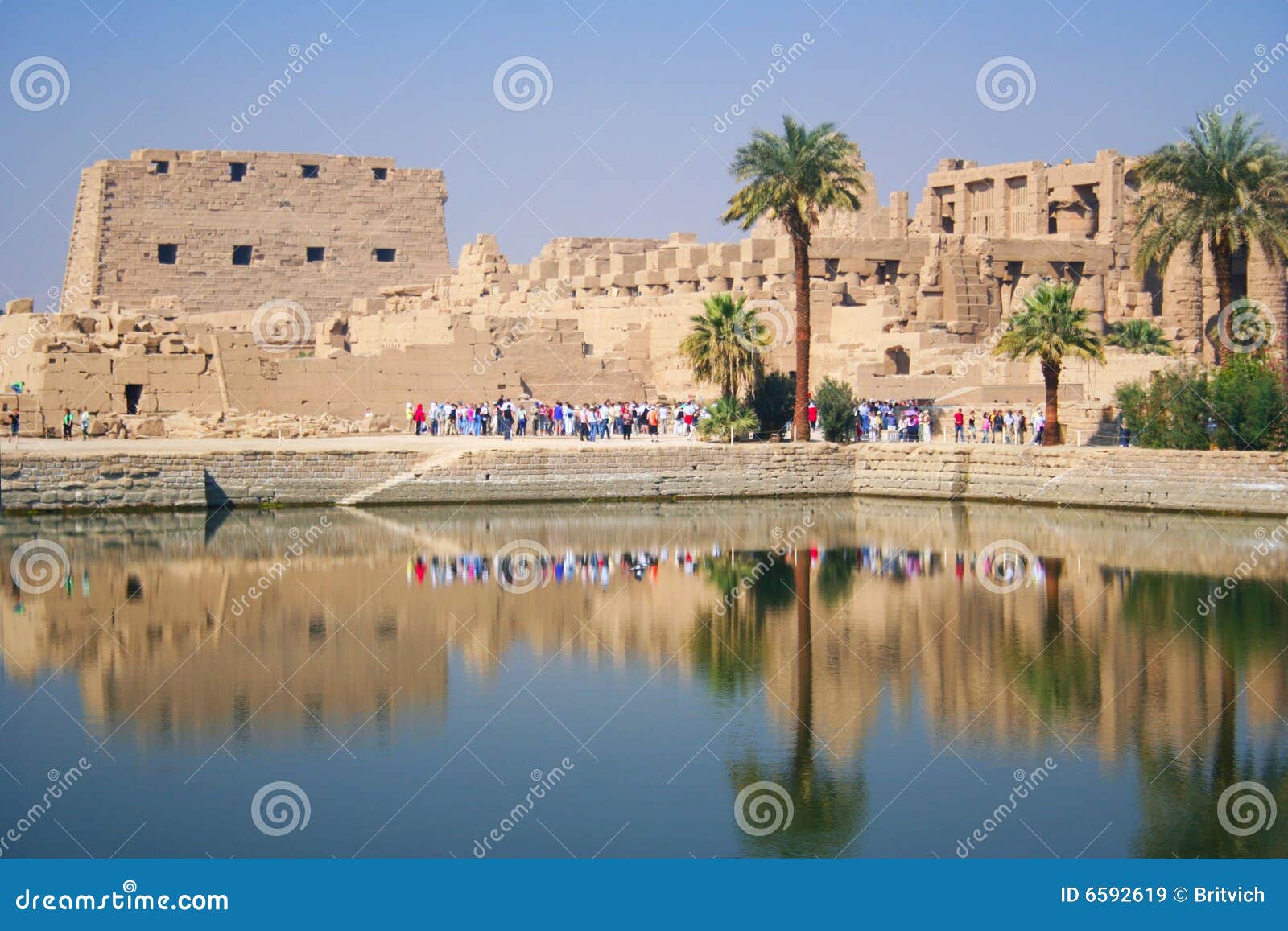 SACRED LAKE in KARNAK stock image. Image of archaeology - 6592619