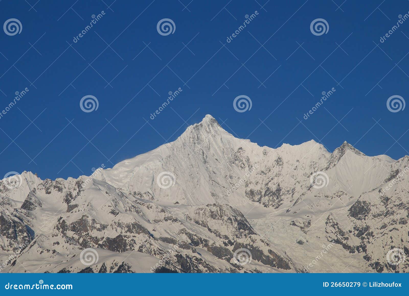 Sacred Mountain of Kawagebo Stock Image - Image of tibet, snow: 26650279