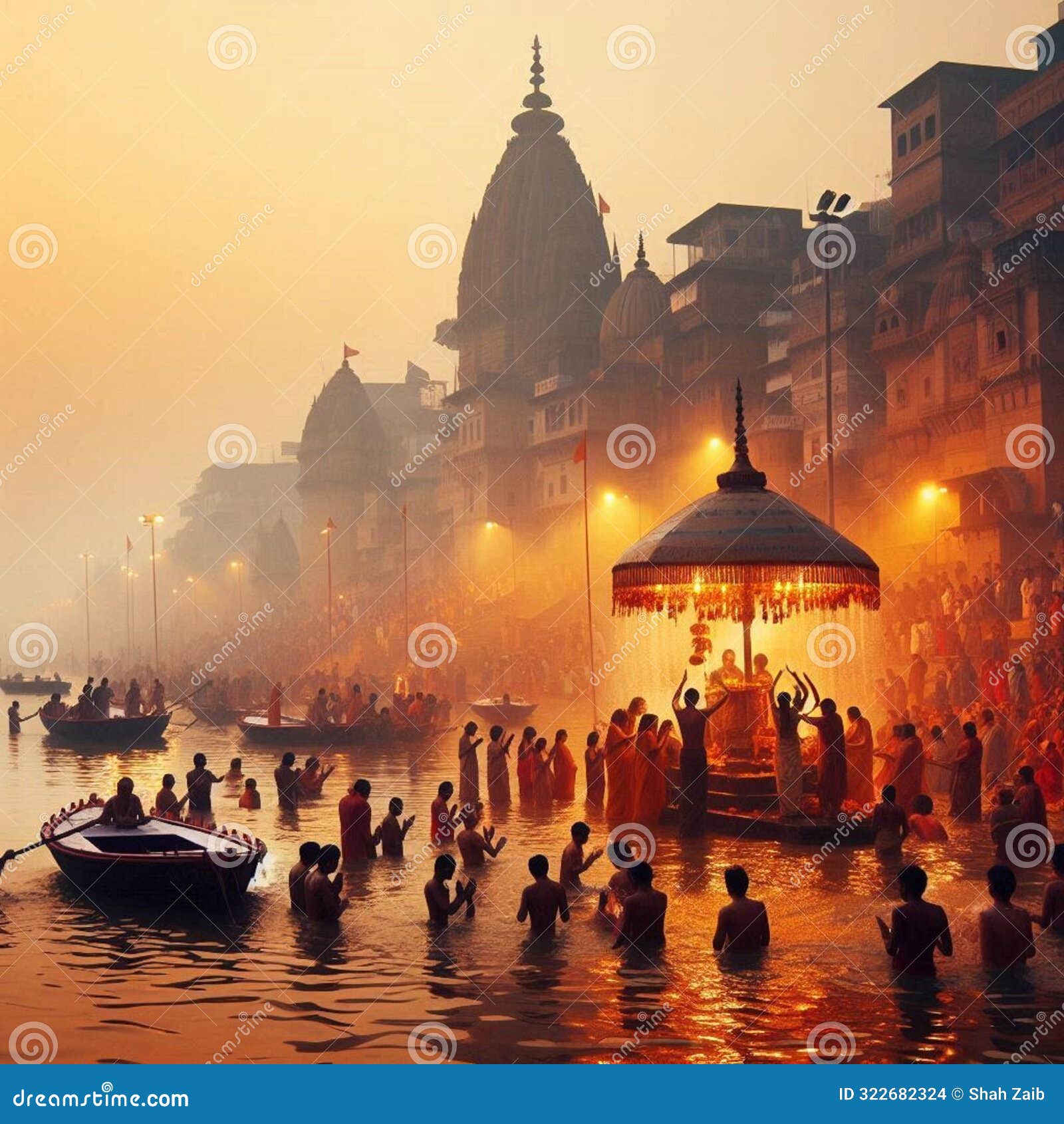 Sacred Ripples: the Deep Devotion of Hindus at the Ganges Stock ...