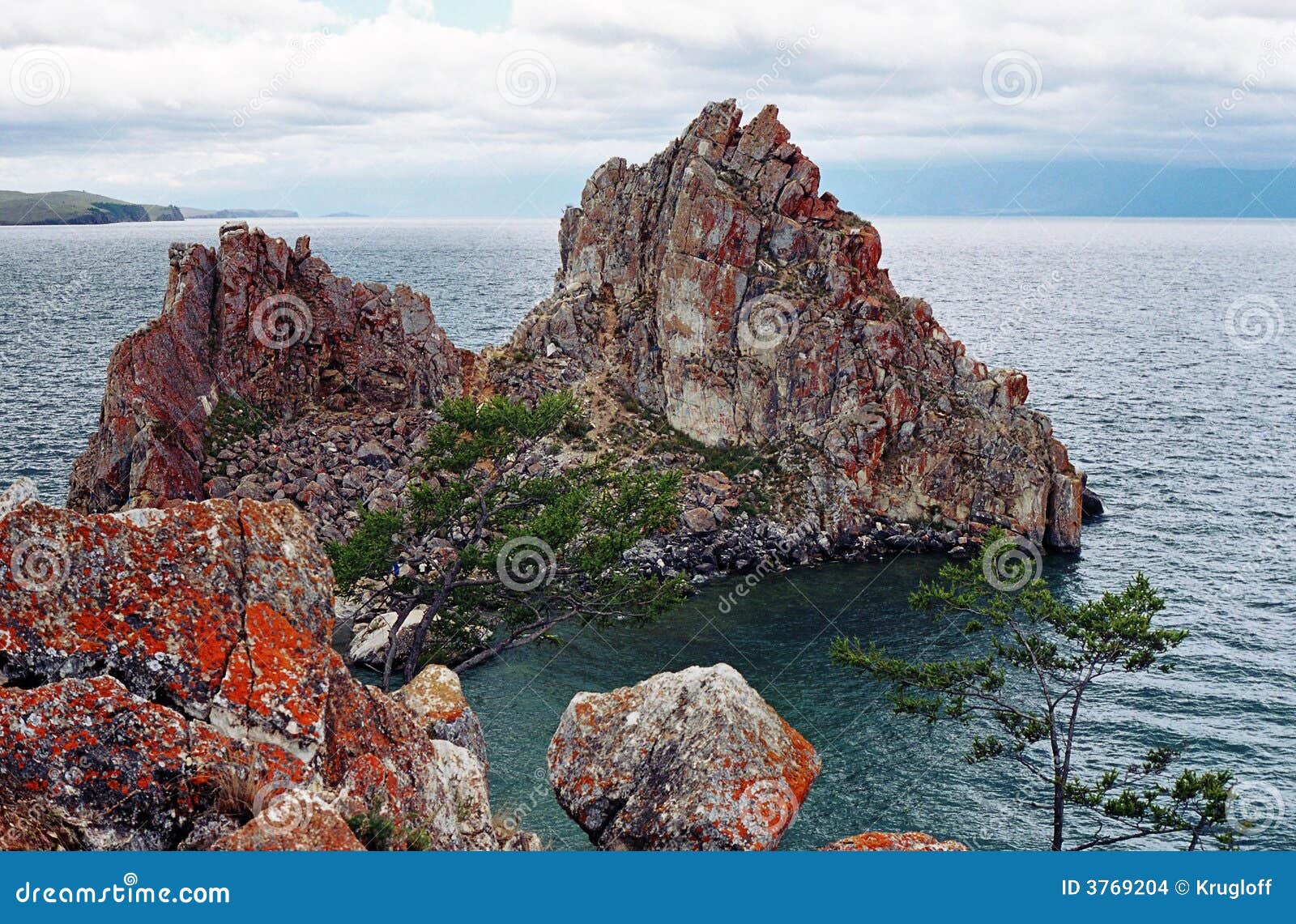 Sacred rock of lake Baikal stock photo. Image of scenics - 3769204