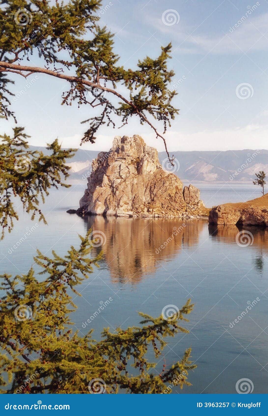 Sacred rock of lake Baikal stock image. Image of nature - 3963257