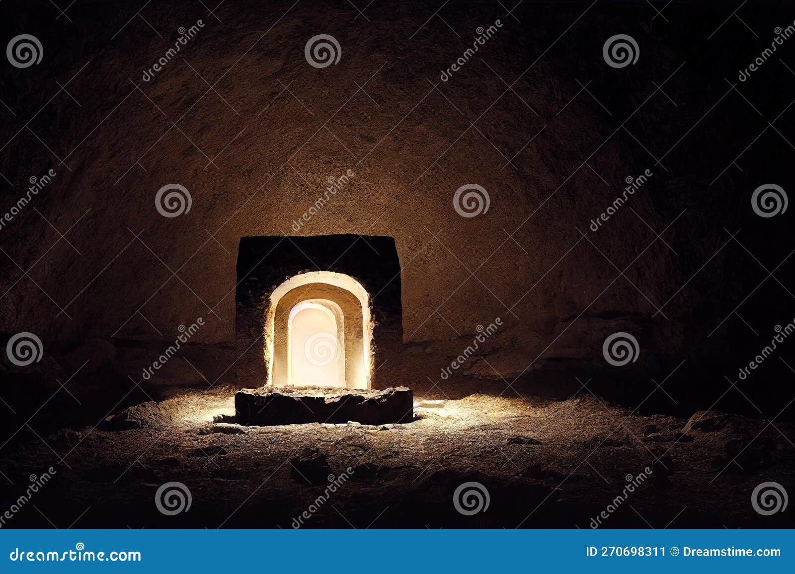 Sacred Stone Crypt With Arch With Ancient Empty Tomb. Stock Image ...