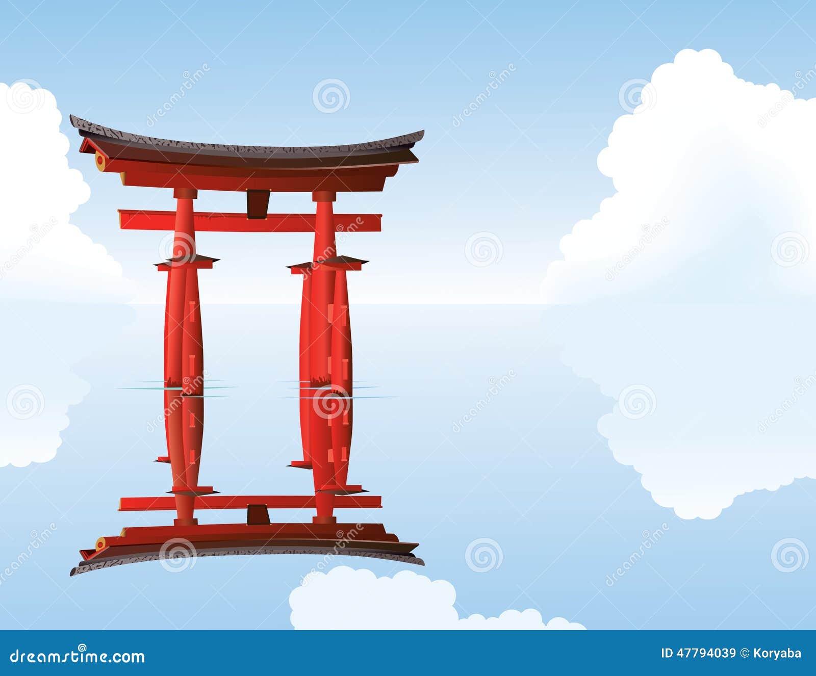 Sacred Torii Gates Cartoon Vector | CartoonDealer.com #47794039