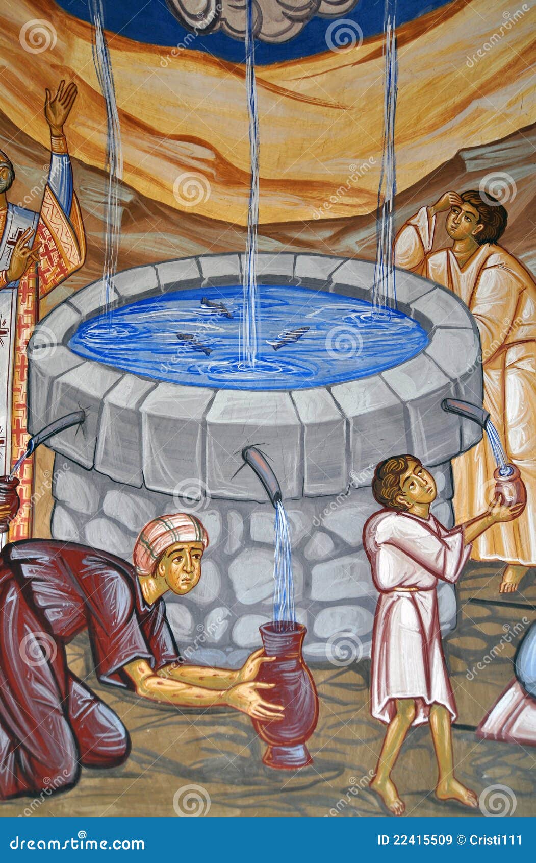 Sacred Water In The Bowl. Bunch Of Consecration. Tools For Baby Baptism ...