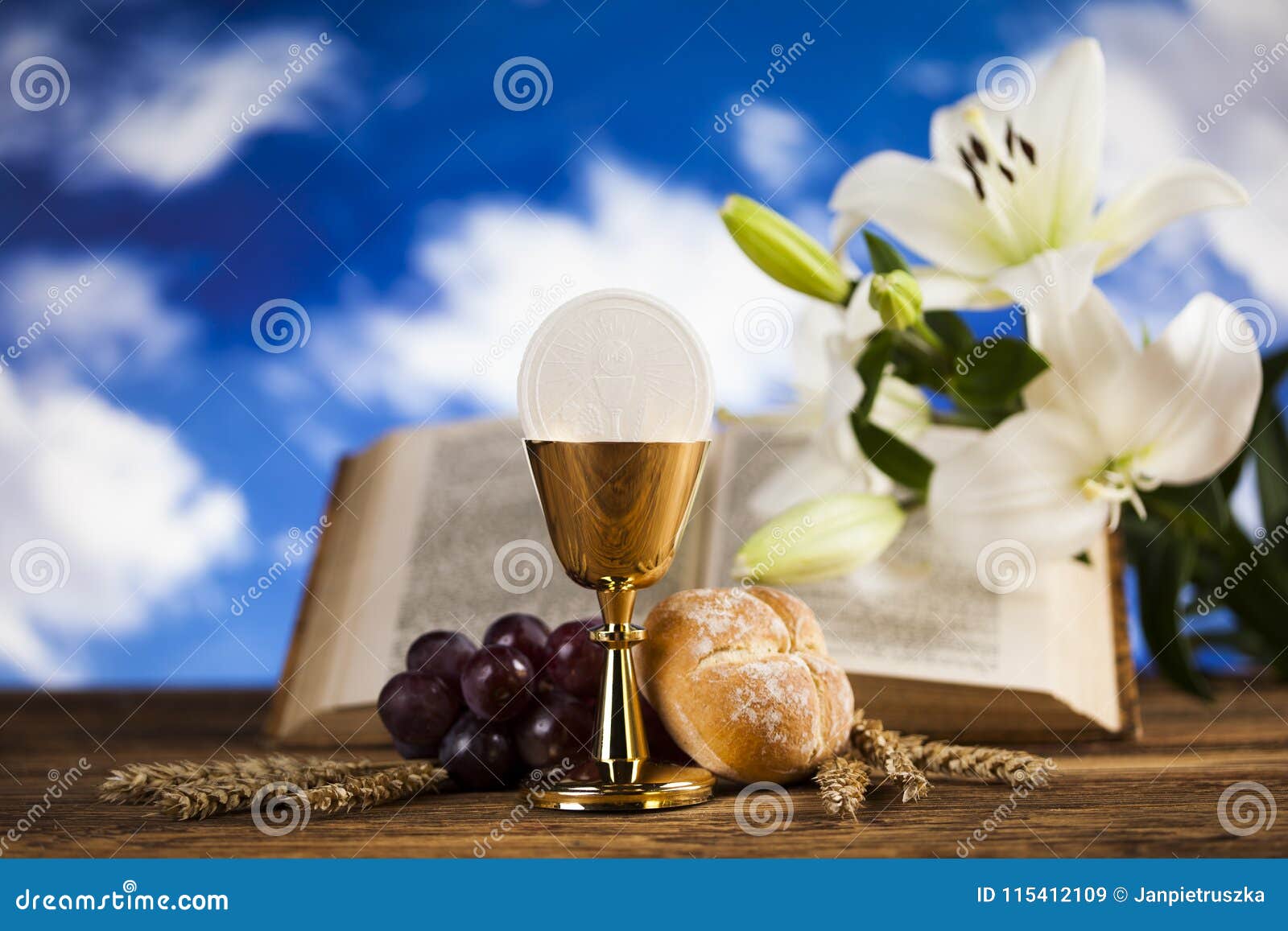 Sacrement De Communion, Symbole D'eucharistie Image stock - Image du ...