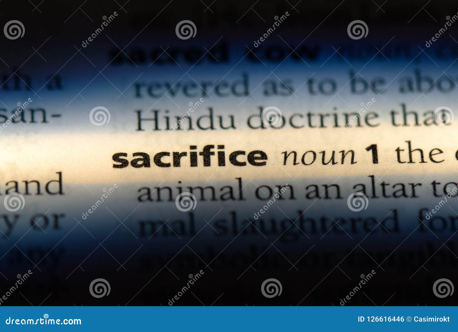 Sacrifice stock photo. Image of word, text, dictionary - 126616446