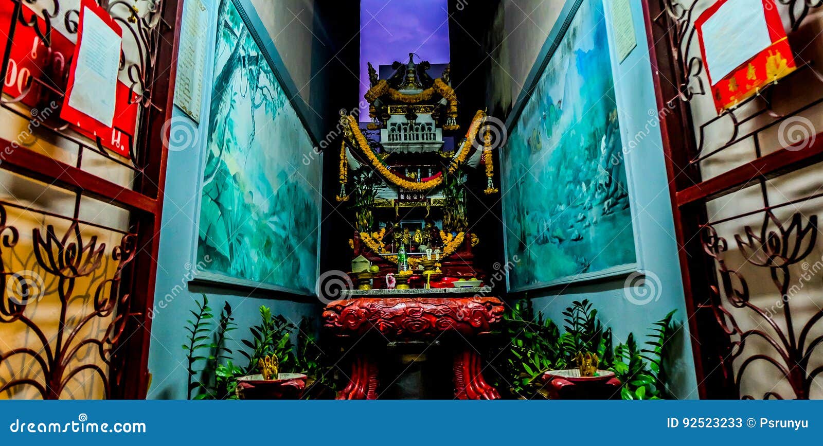 Sacrificial Offering for God at Chinese Shrine Stock Image - Image of ...